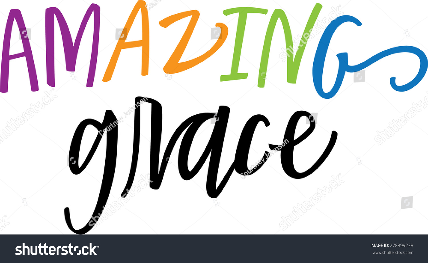 Handlettered Amazing Grace Stock Vector (Royalty Free) 278899238