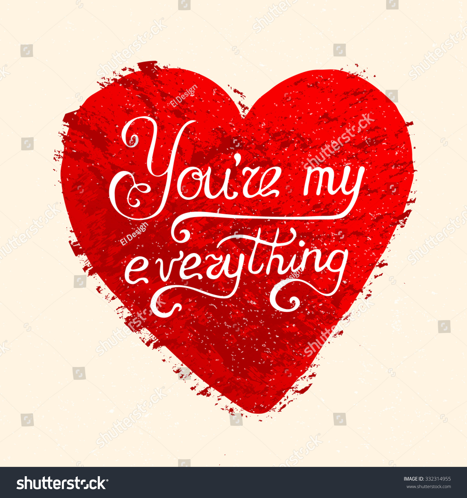 Handlettered Text Heart Vector Illustration: เวกเตอร์สต็อก (ปลอดค่า ...