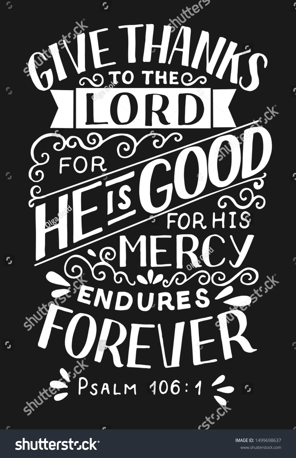 Hand Lettering Give Thanks Lord He: vector de stock (libre de regalías ... Hand Lettering Give Thanks Lord He: vector de stock (libre de regalías ...