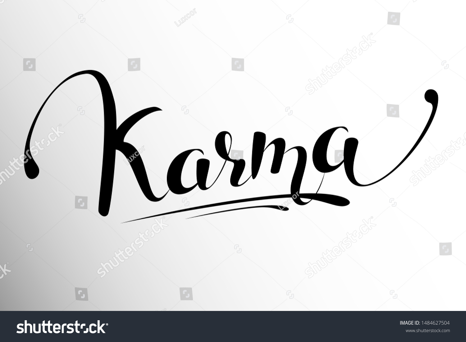 Hand Lettering Illustration Karma Vector: เวกเตอร์สต็อก (ปลอดค่า ...
