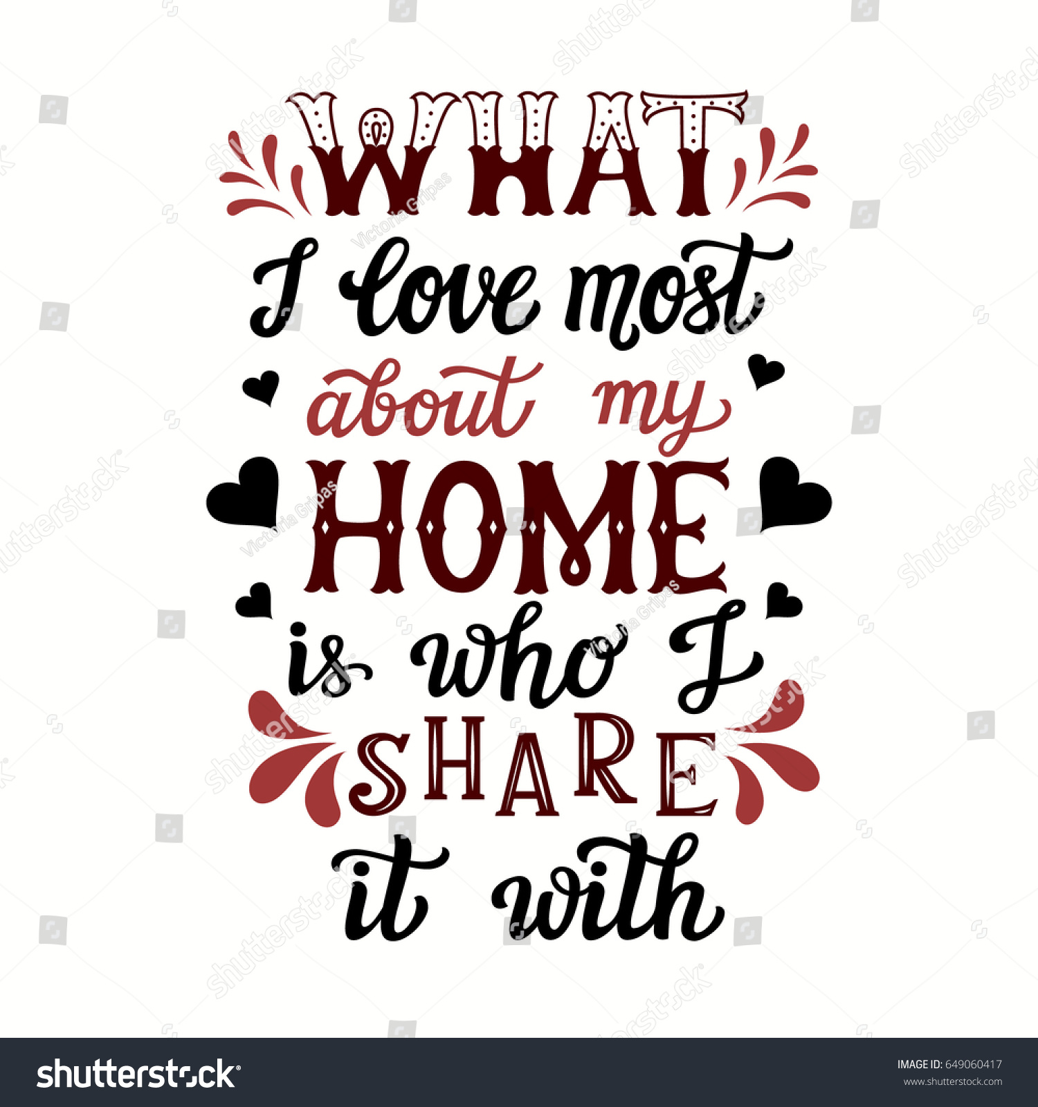Hand Lettering Typography Poster Calligraphic Quote 库存矢量图(免版税)649060417