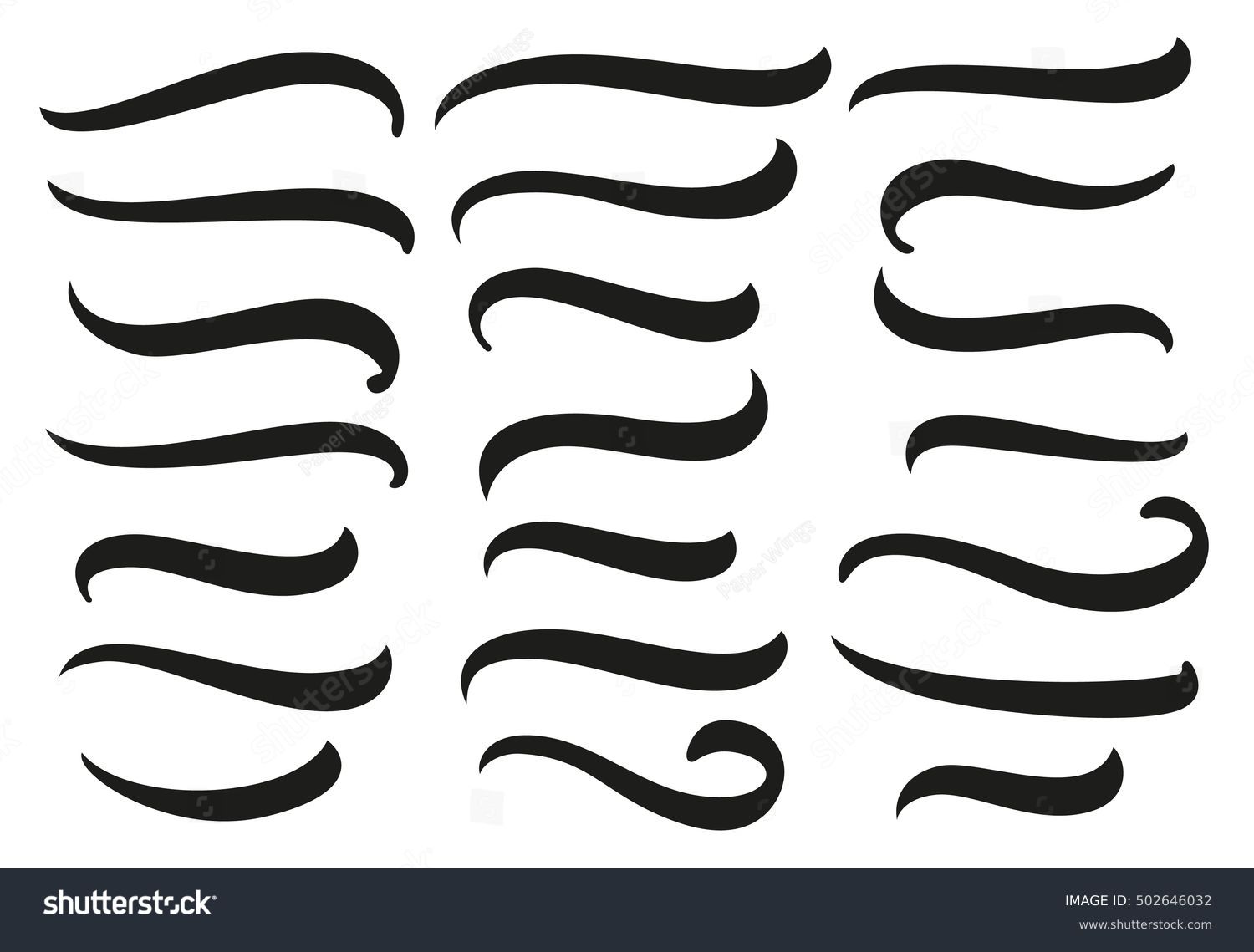 Hand Lettering Underlines Set Vector Illustration Stock Vector (Royalty ...