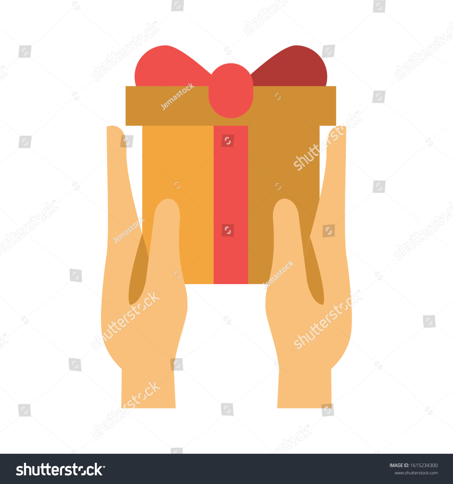 Hand Lifting Gift Box Present Vector Stock Vector (Royalty Free ...