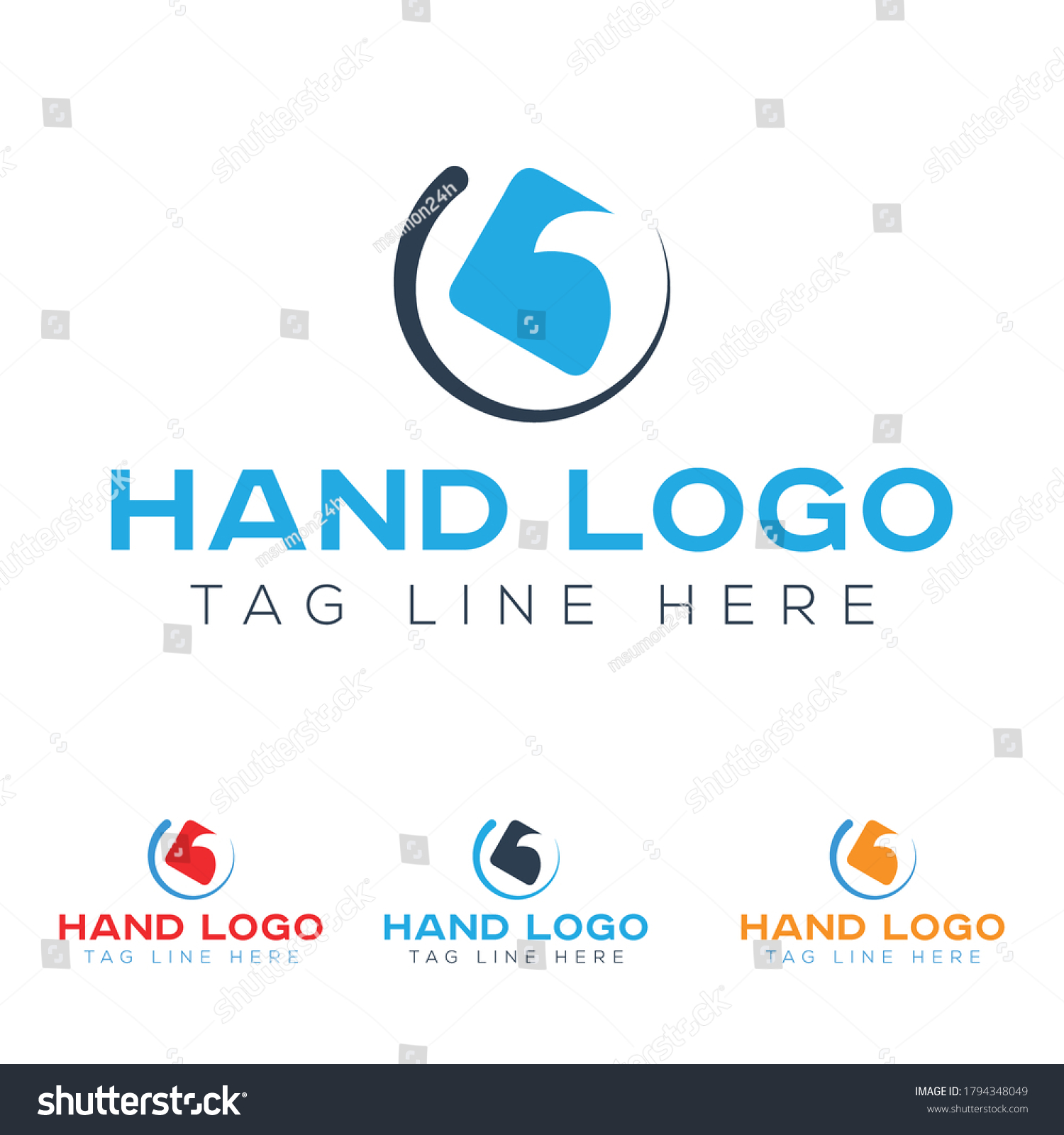Hand Logo Design Icon Logo Design Stock Vector (Royalty Free ...