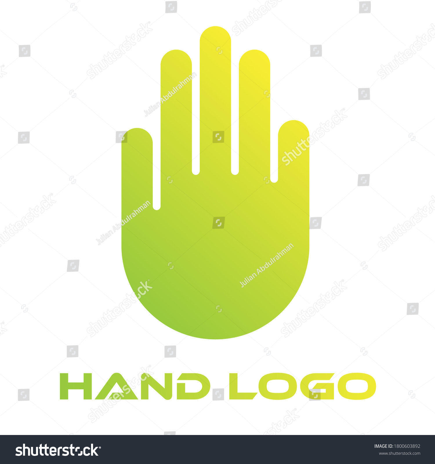 Hand Logo Vector White Background Stock Vector (Royalty Free) 1800603892