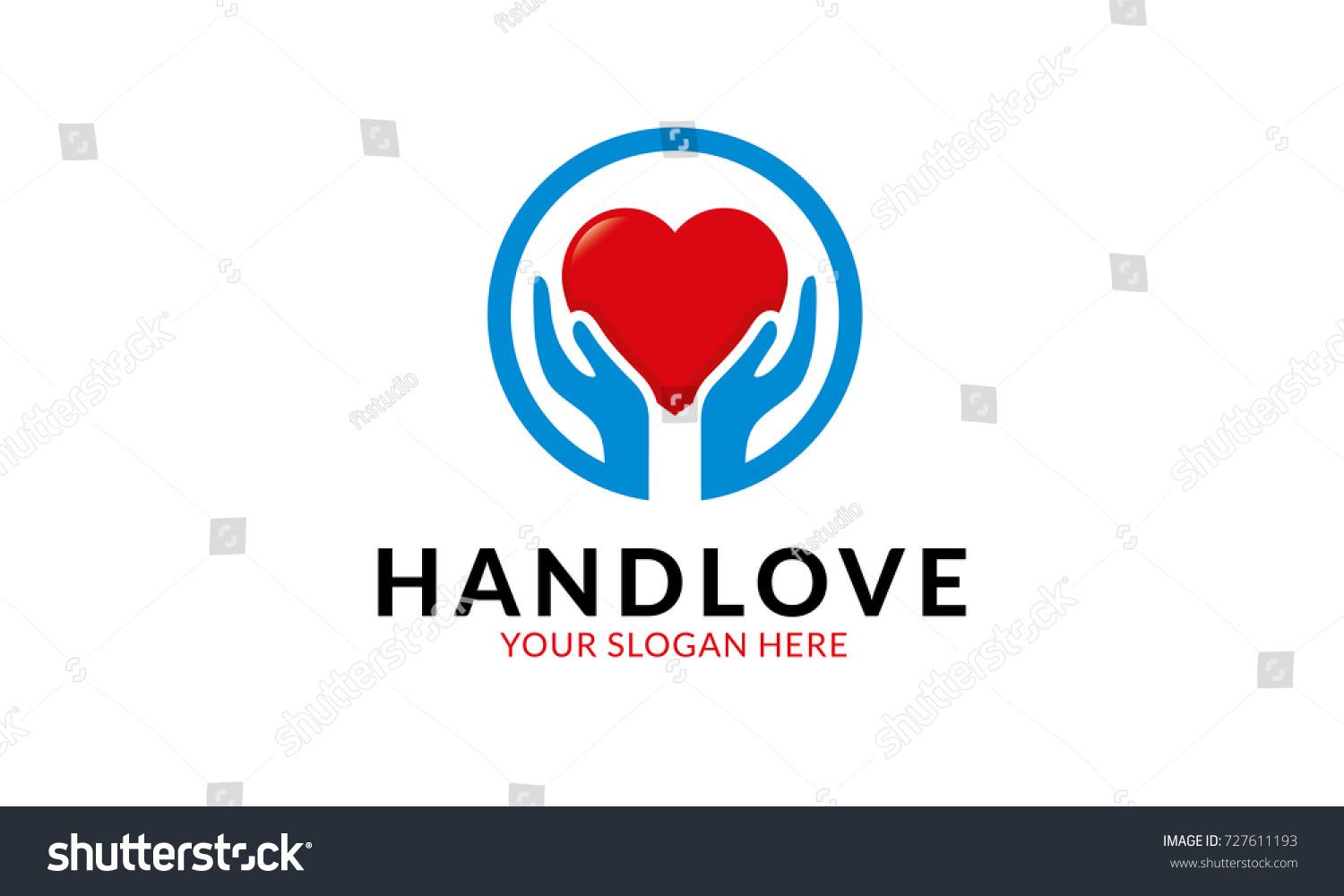 Hand Love Logo Stock Vector (Royalty Free) 727611193