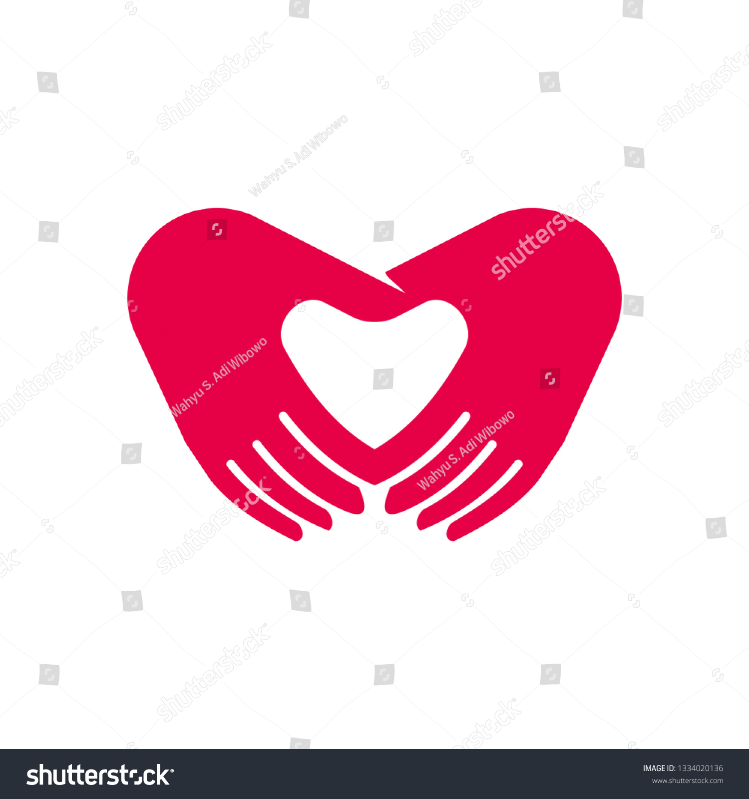 Hand Love Logo Template Stock Vector (Royalty Free) 1334020136 ...