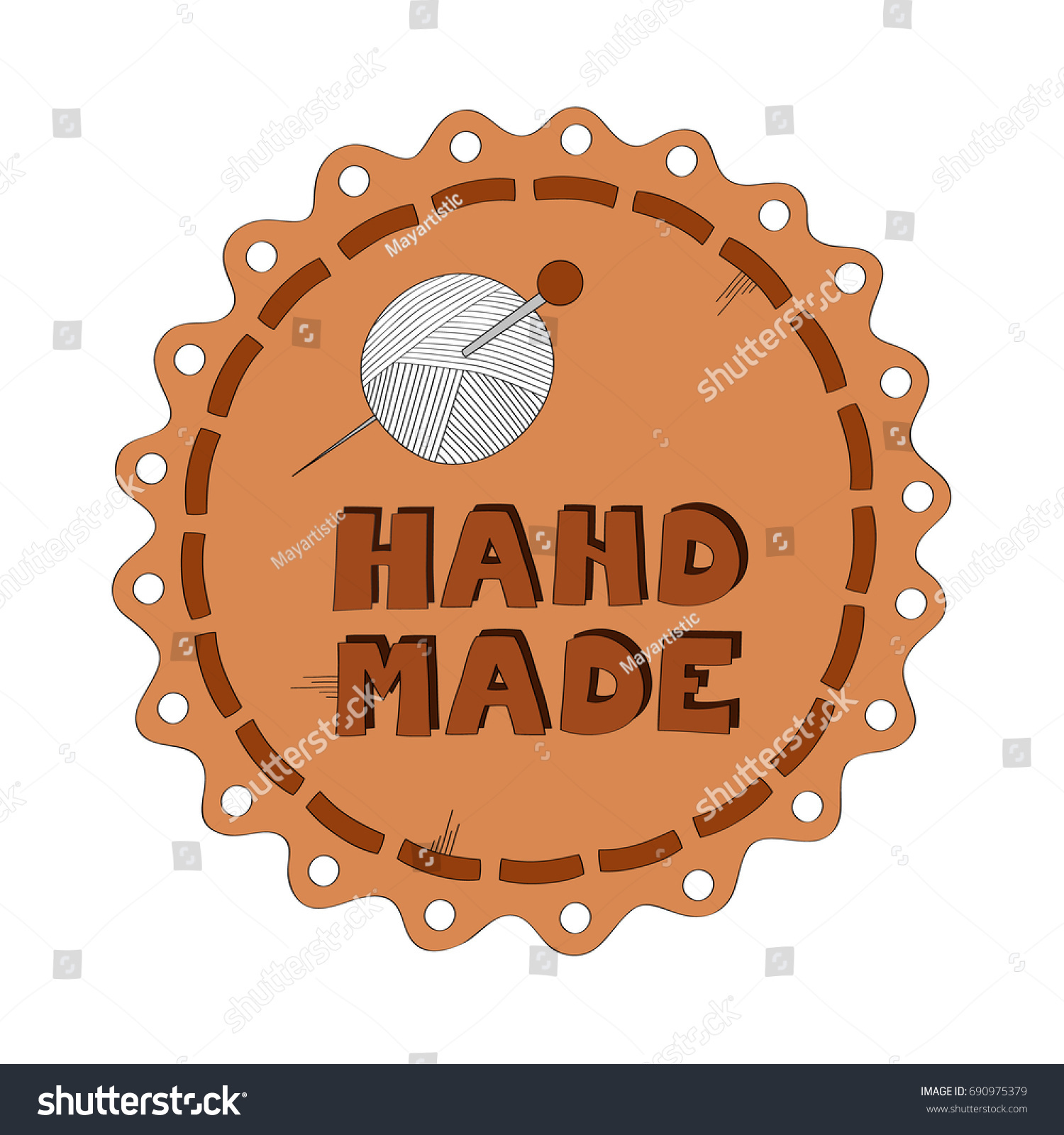 Hand Made Vector Badge Stock Vector (Royalty Free) 690975379 | Shutterstock