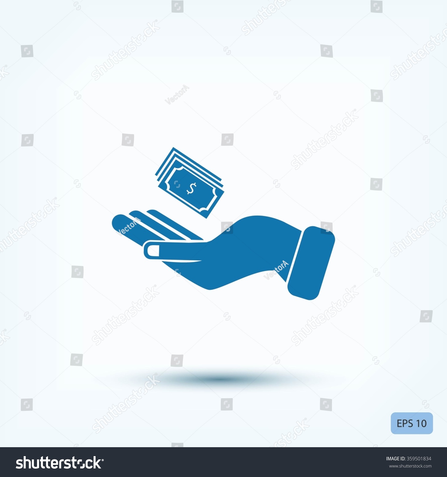 Hand Money Icon Vector Stock Vector (Royalty Free) 359501834