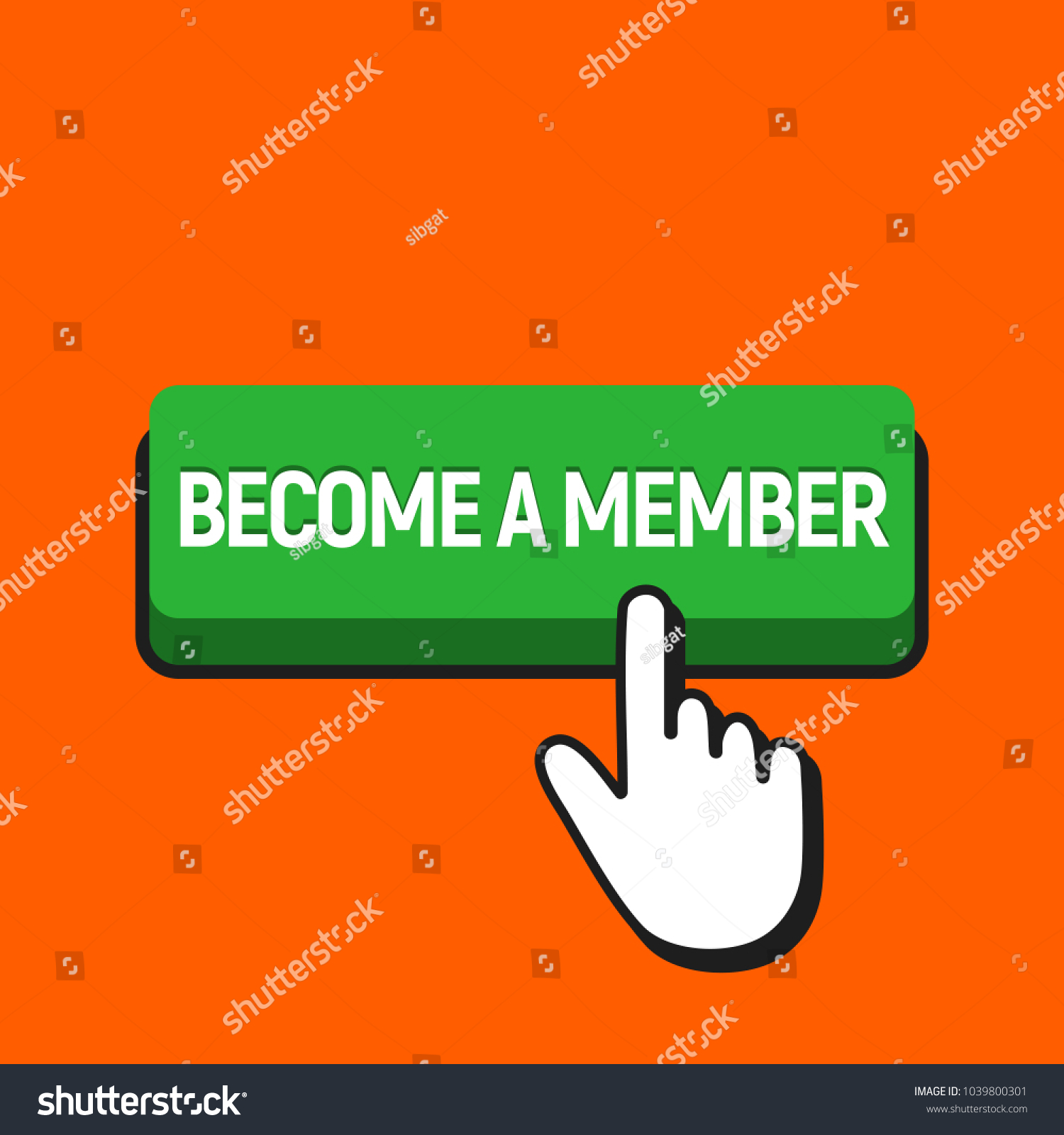 Hand Mouse Cursor Clicks Become Member Stock Vector (Royalty Free ...