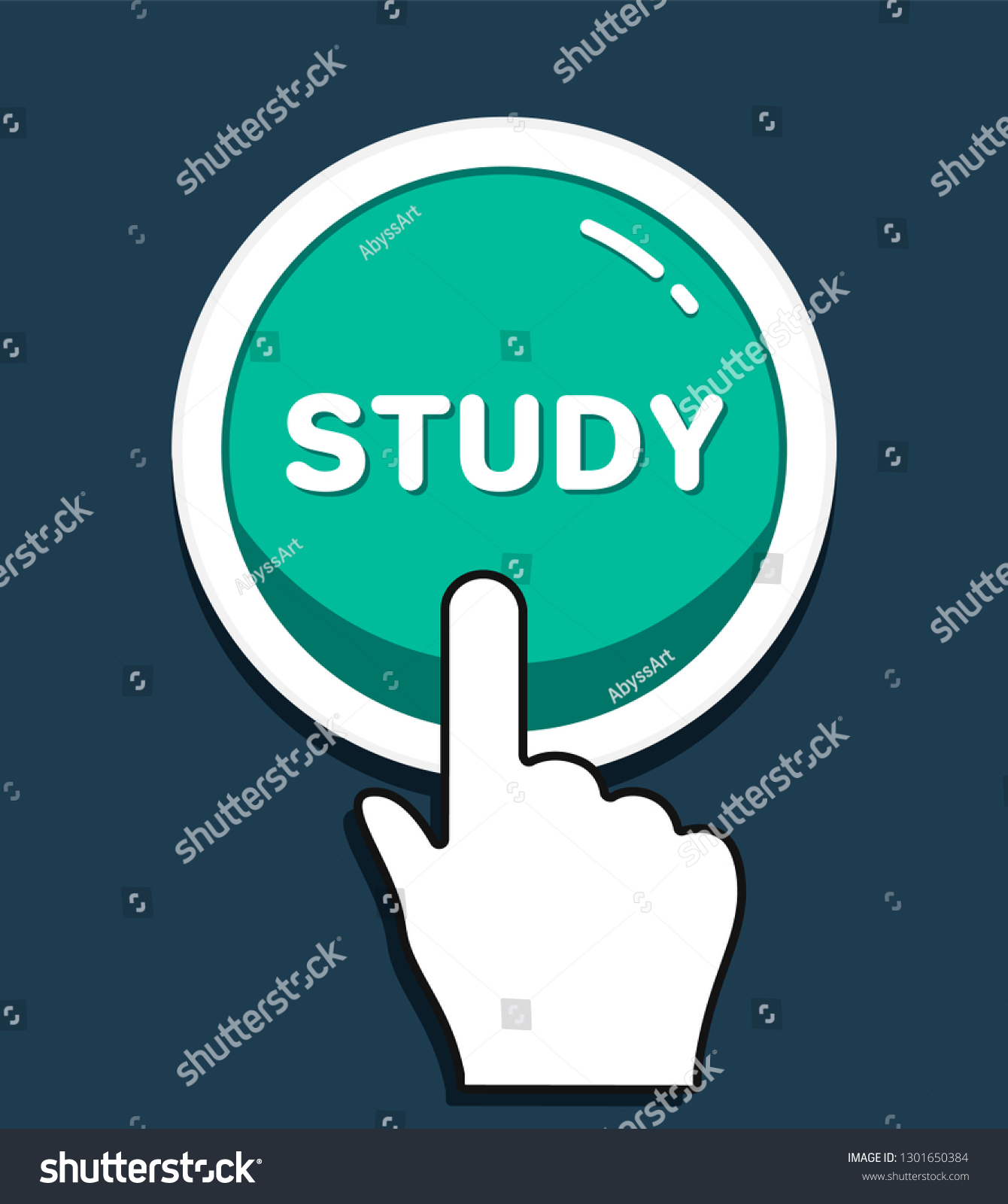 Hand Mouse Cursor Clicks Round Study Stock Vector (Royalty Free ...