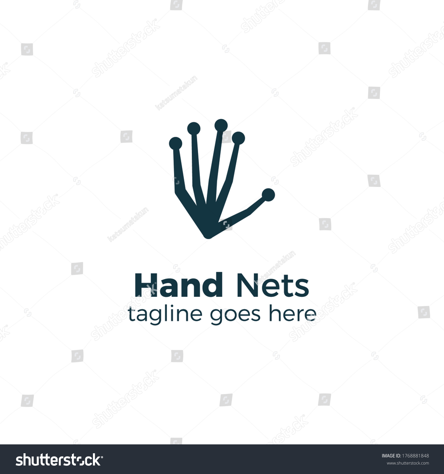 Hand Nets Logo Design Vector Illustration Stock Vector (Royalty Free ...