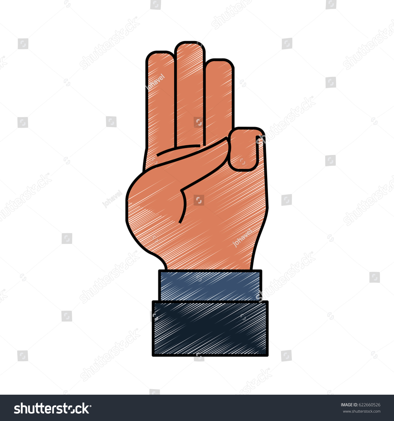 Hand Number Symbol Stock Vector (Royalty Free) 622660526 | Shutterstock