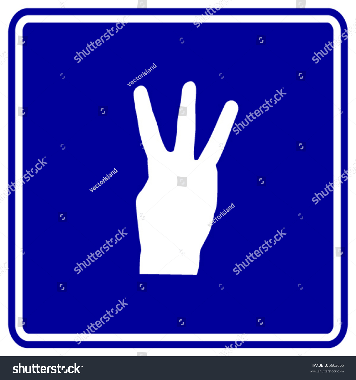 Hand Number Three Sign Stock Vector 5663665 - Shutterstock