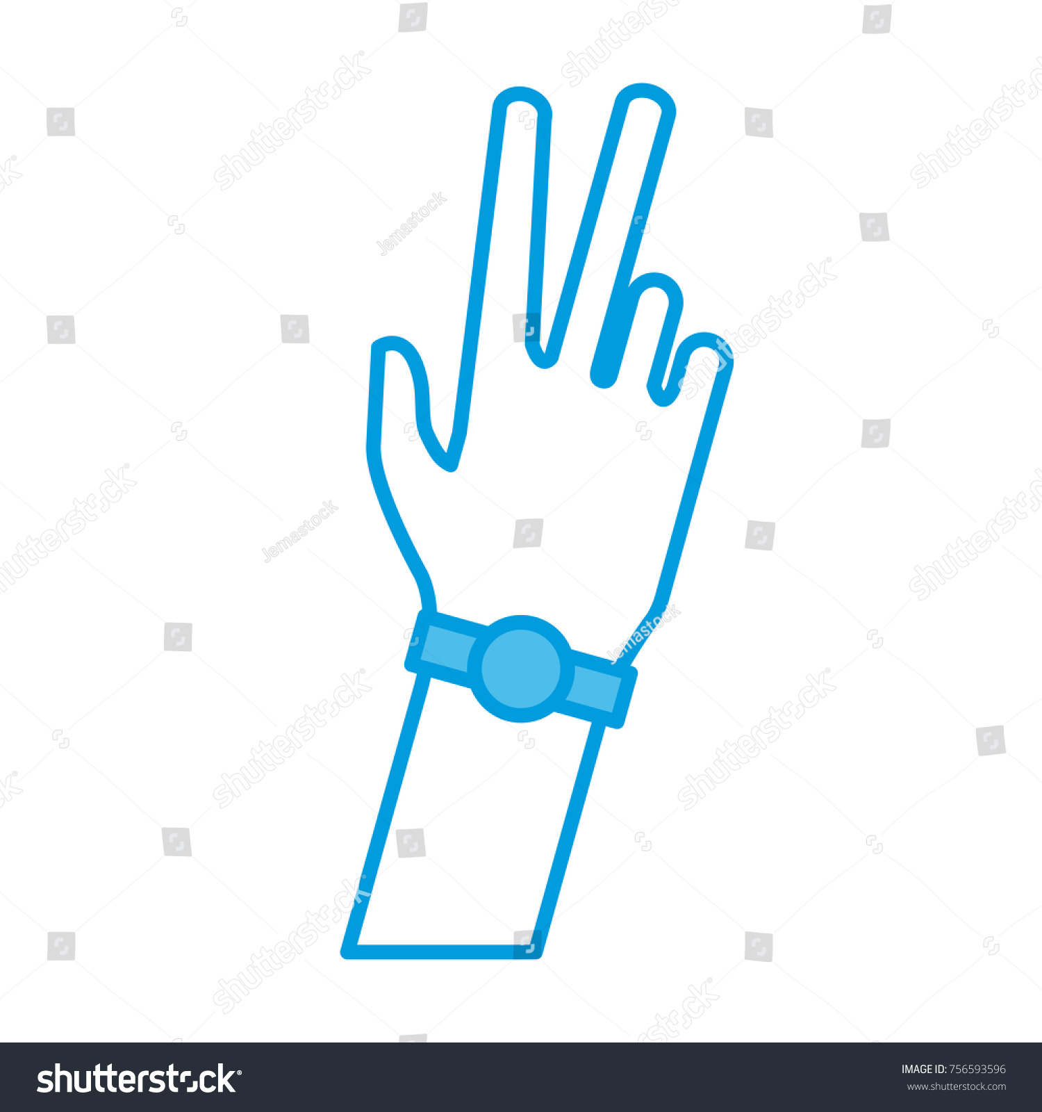Hand Number Three Sign Stock Vector (Royalty Free) 756593596 | Shutterstock