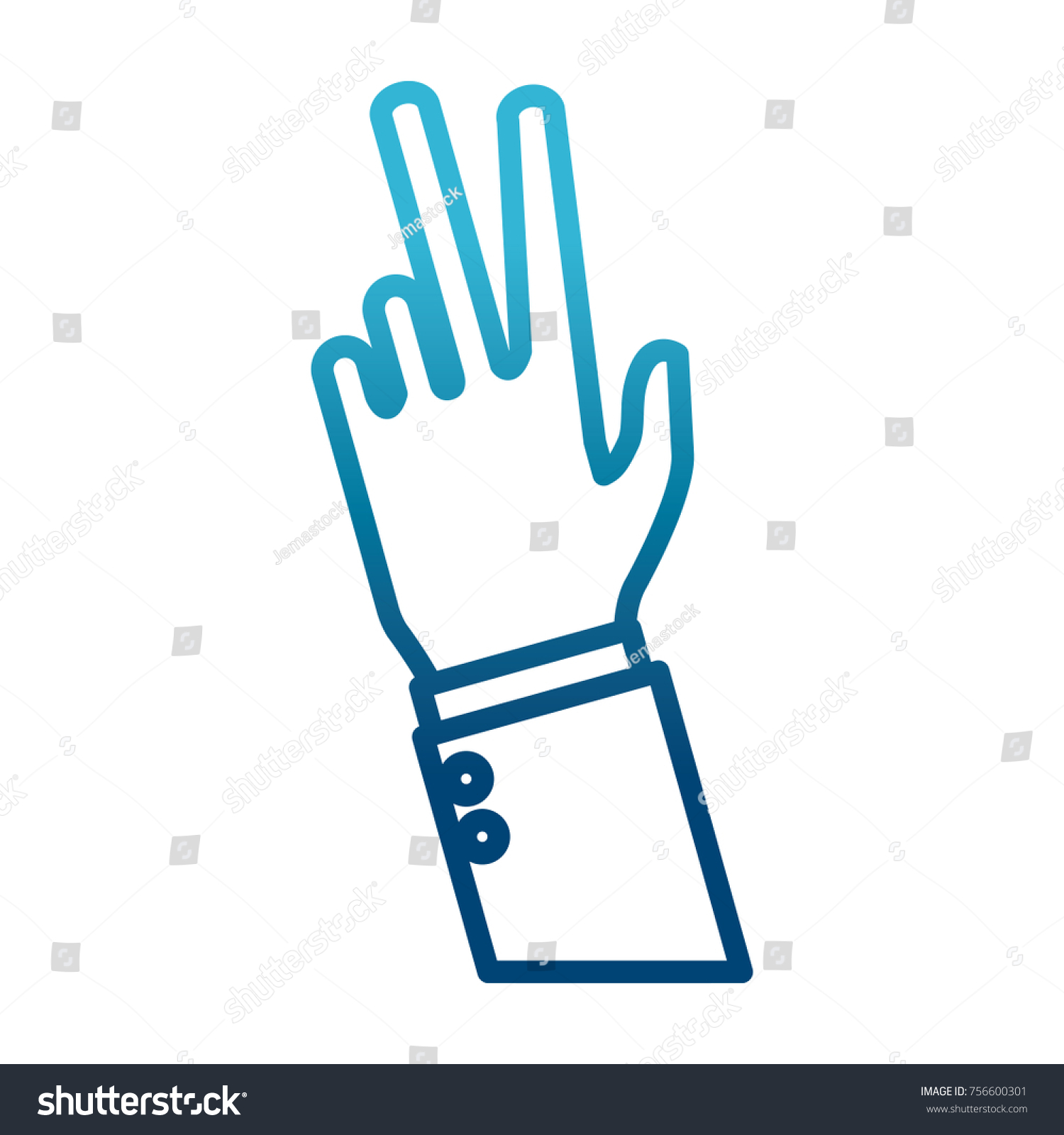 Hand Number Three Sign Stock Vector (Royalty Free) 756600301 | Shutterstock
