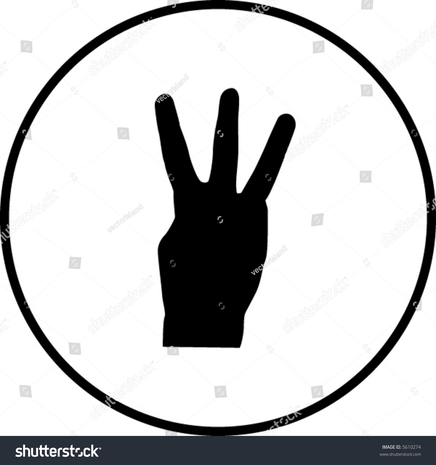 Hand Number Three Symbol Stock Vector 5610274 - Shutterstock