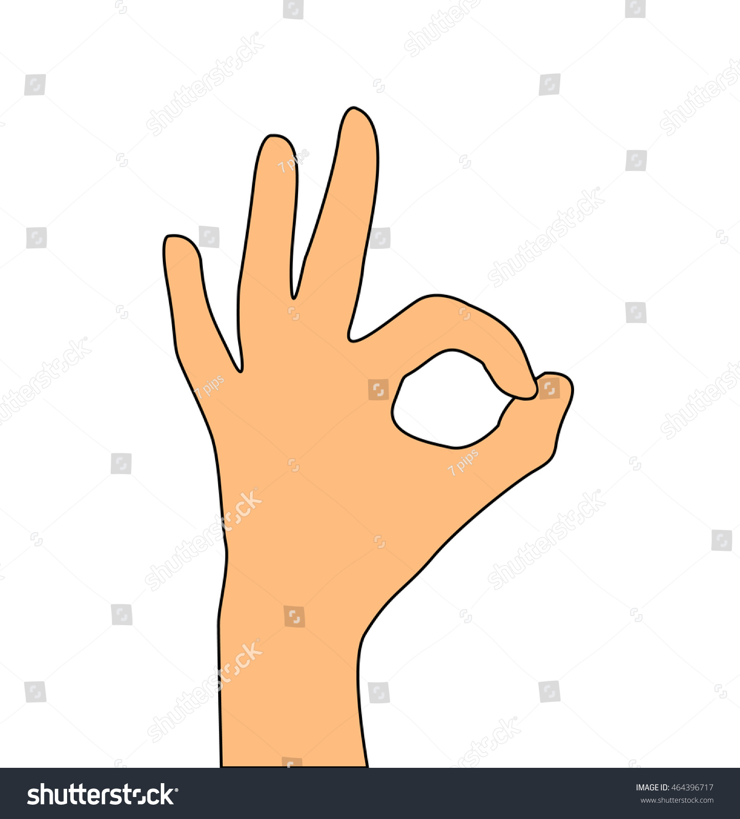Hand Okay Symbol Vector Stock Vector (Royalty Free) 464396717 ...