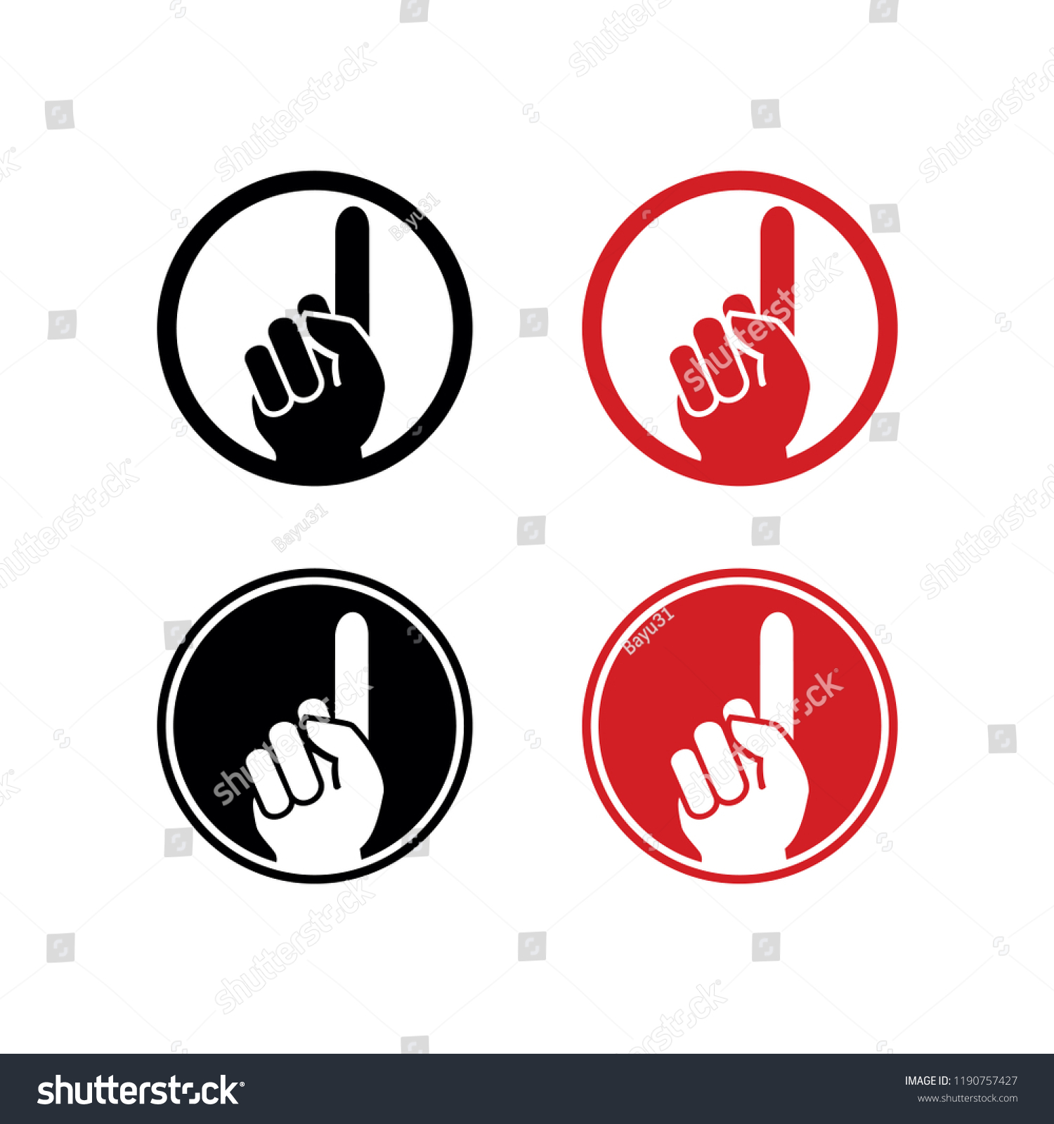 Hand One Finger Stock Vector (Royalty Free) 1190757427