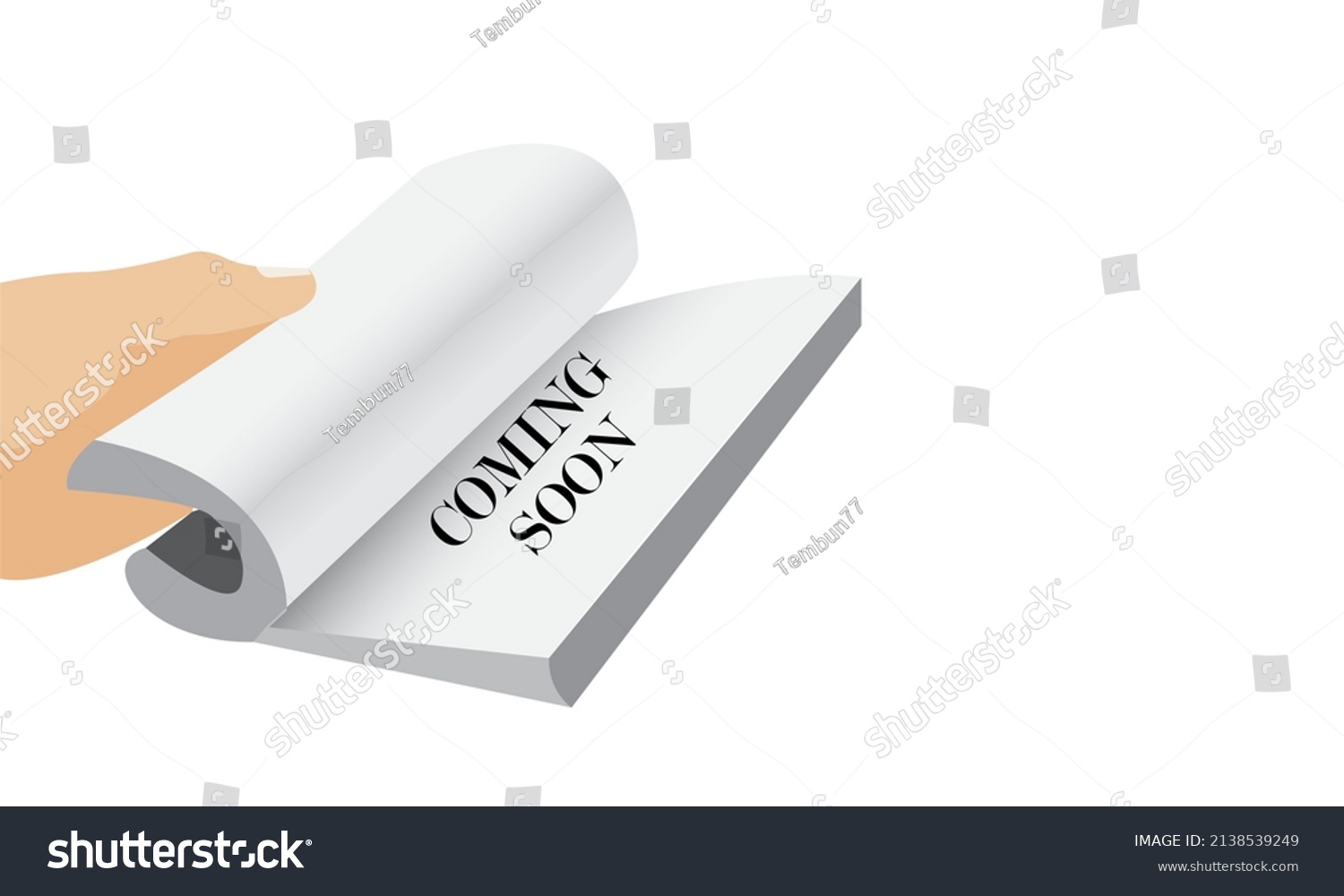 Hand Open Book Coming Soon Stock Vector (Royalty Free) 2138539249 ...