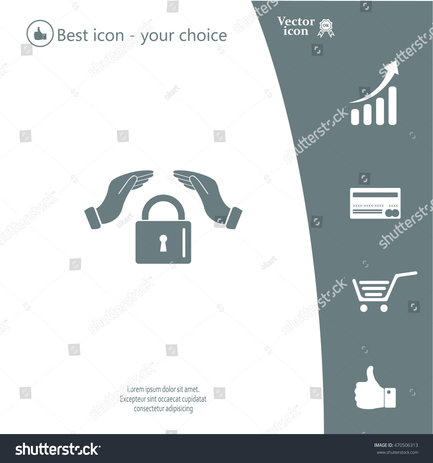 Hand Over Lock Vector Icon Stock Vector (Royalty Free) 470506313 ...