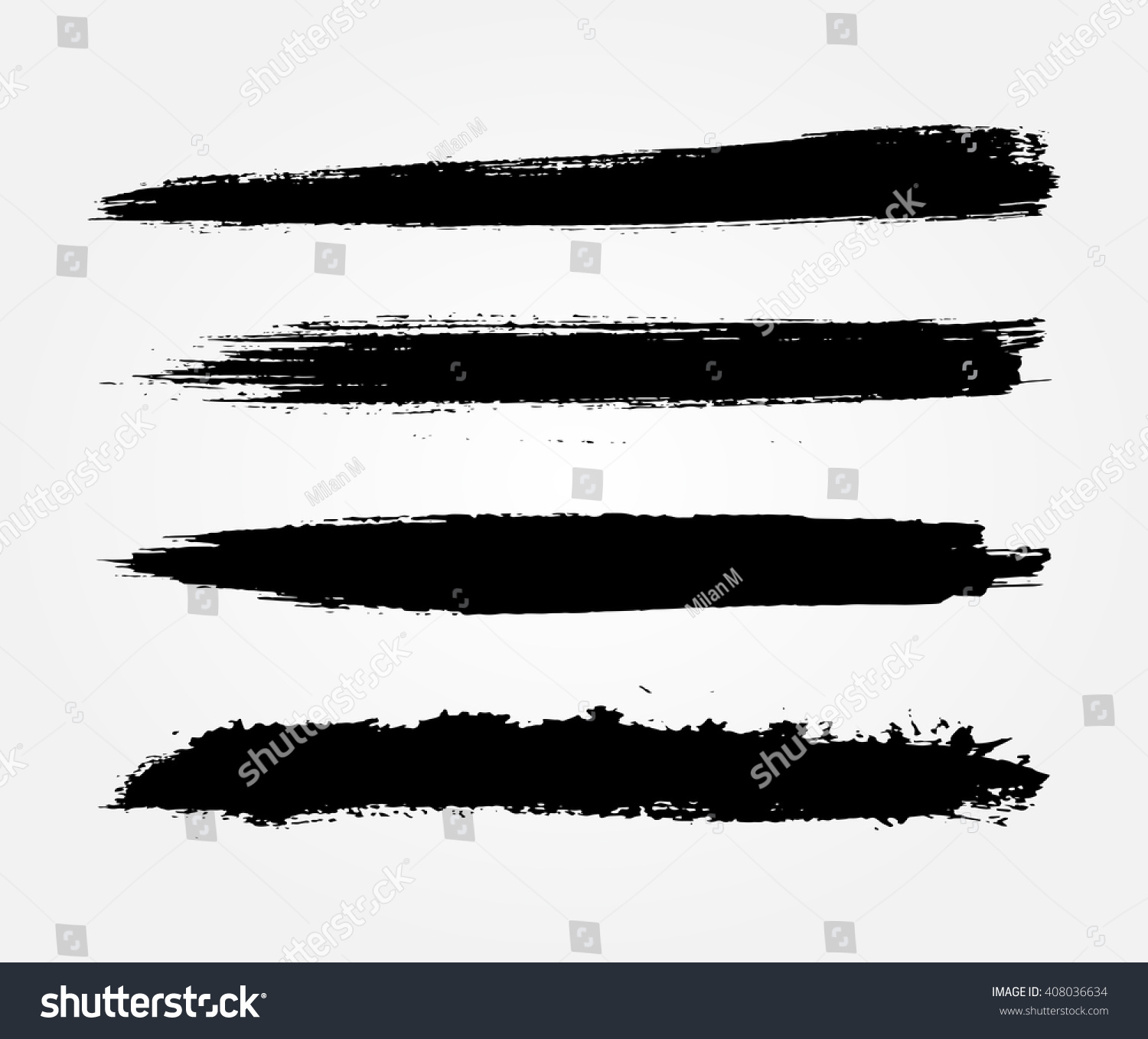 Hand Painted Brush Strokesvector Grunge Brushes Stock Vector (Royalty ...