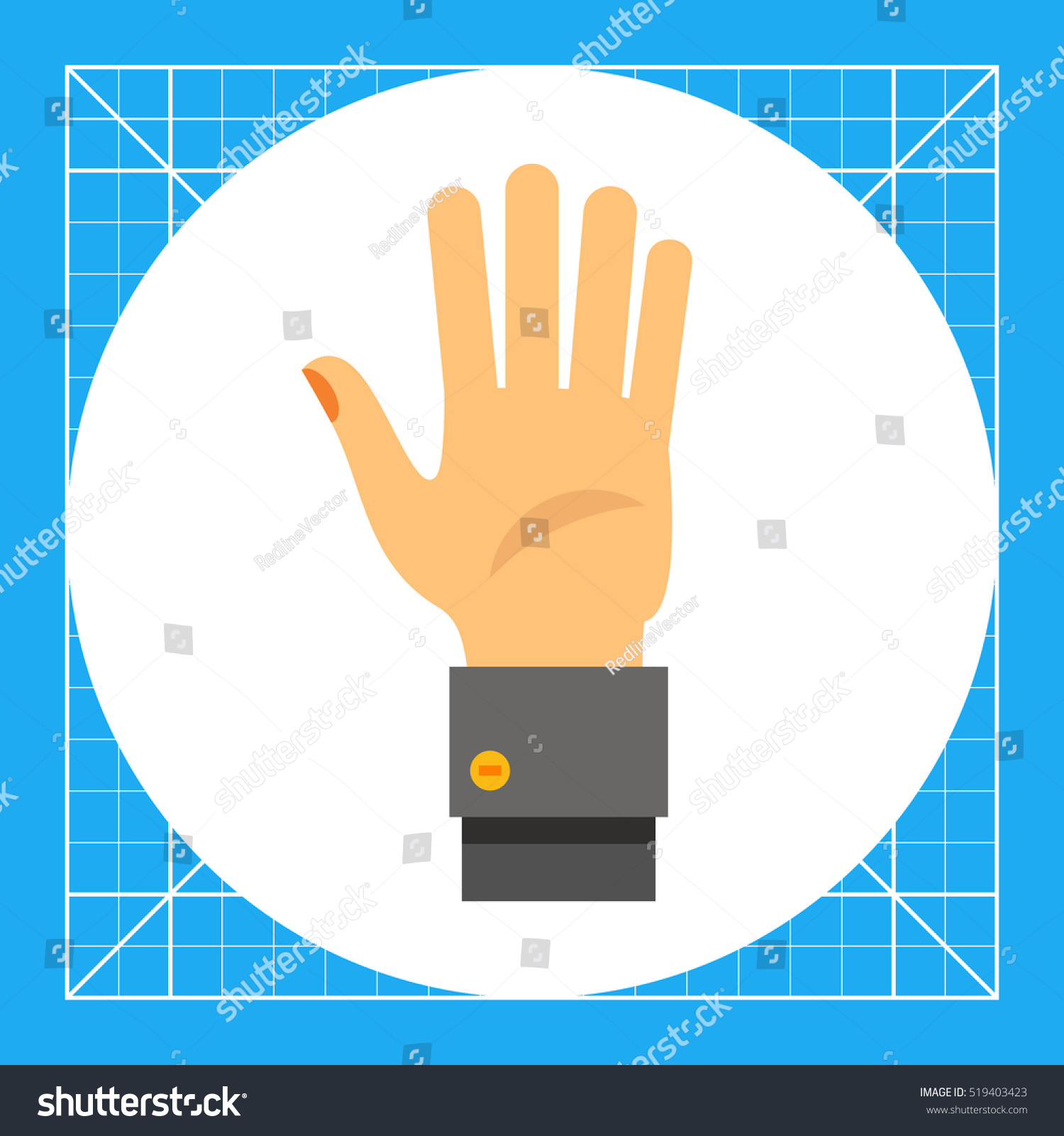 Hand Palm Icon Stock Vector (Royalty Free) 519403423 | Shutterstock