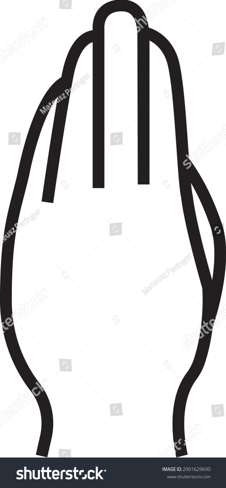 Hand Palm Outline Vector Sign Stock Vector (Royalty Free) 2001629690 ...