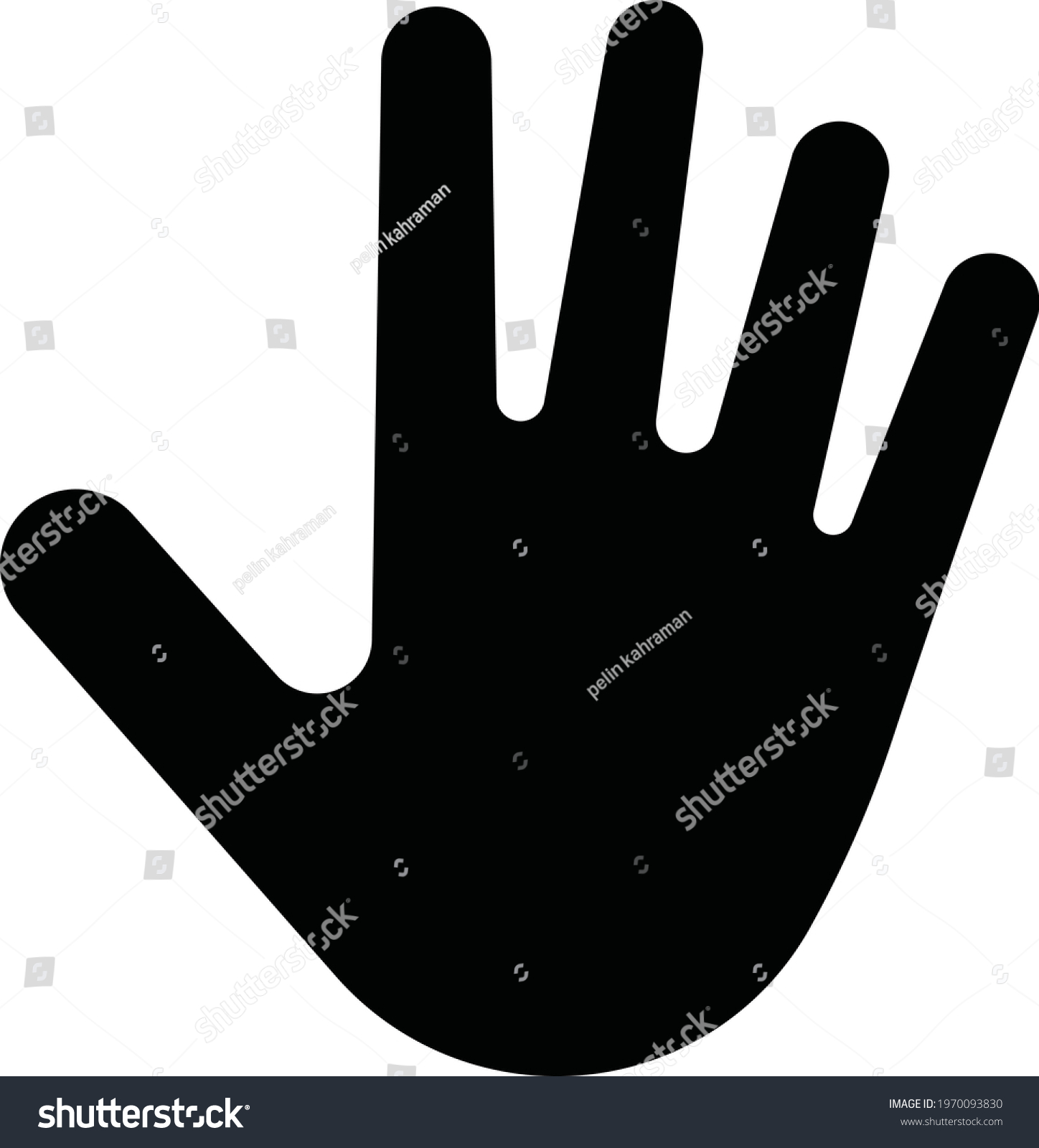 Hand Palm Sign Vector Drawing Stock Vector (Royalty Free) 1970093830 ...