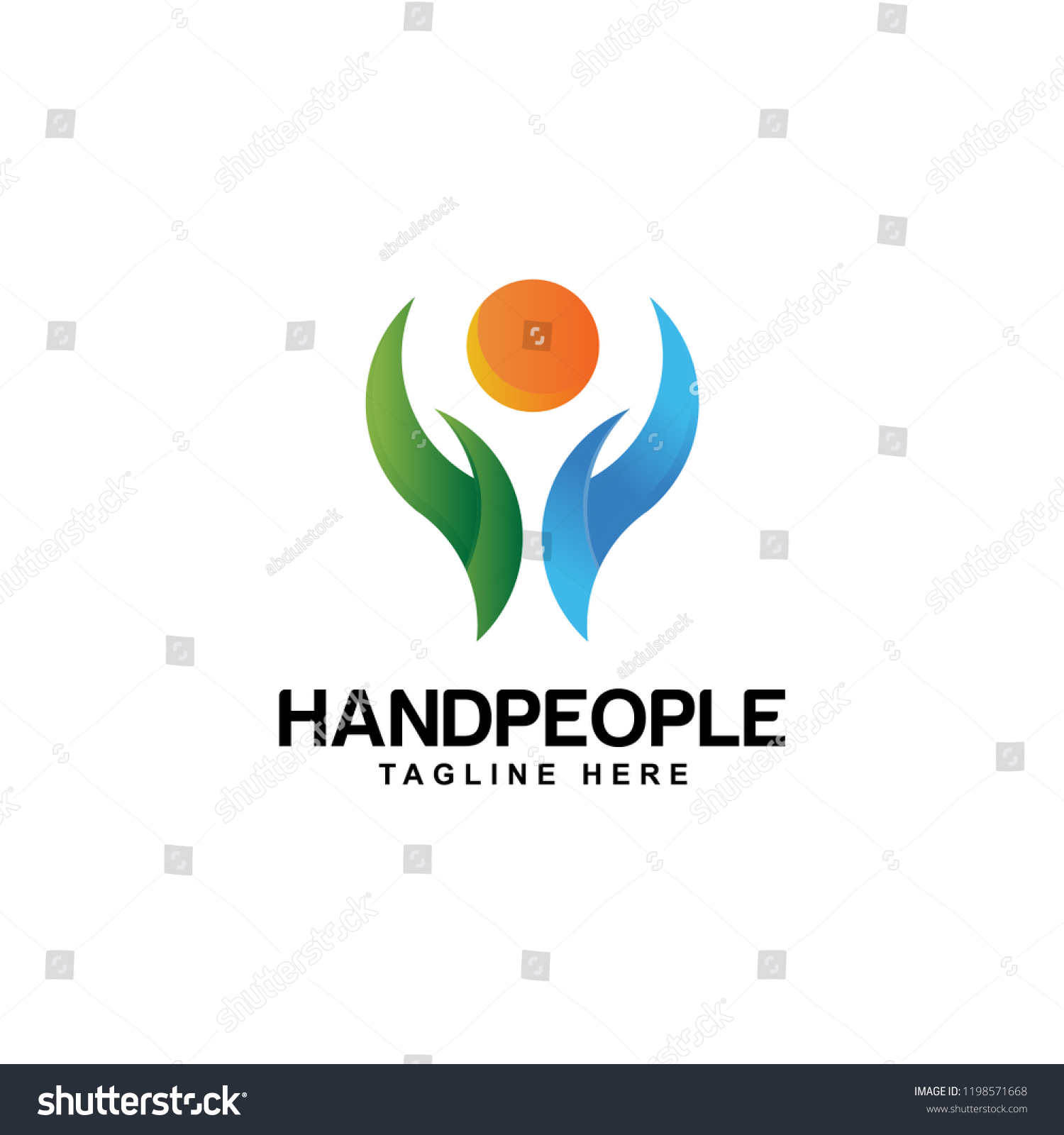 Hand People Logo Template Stock Vector (Royalty Free) 1198571668