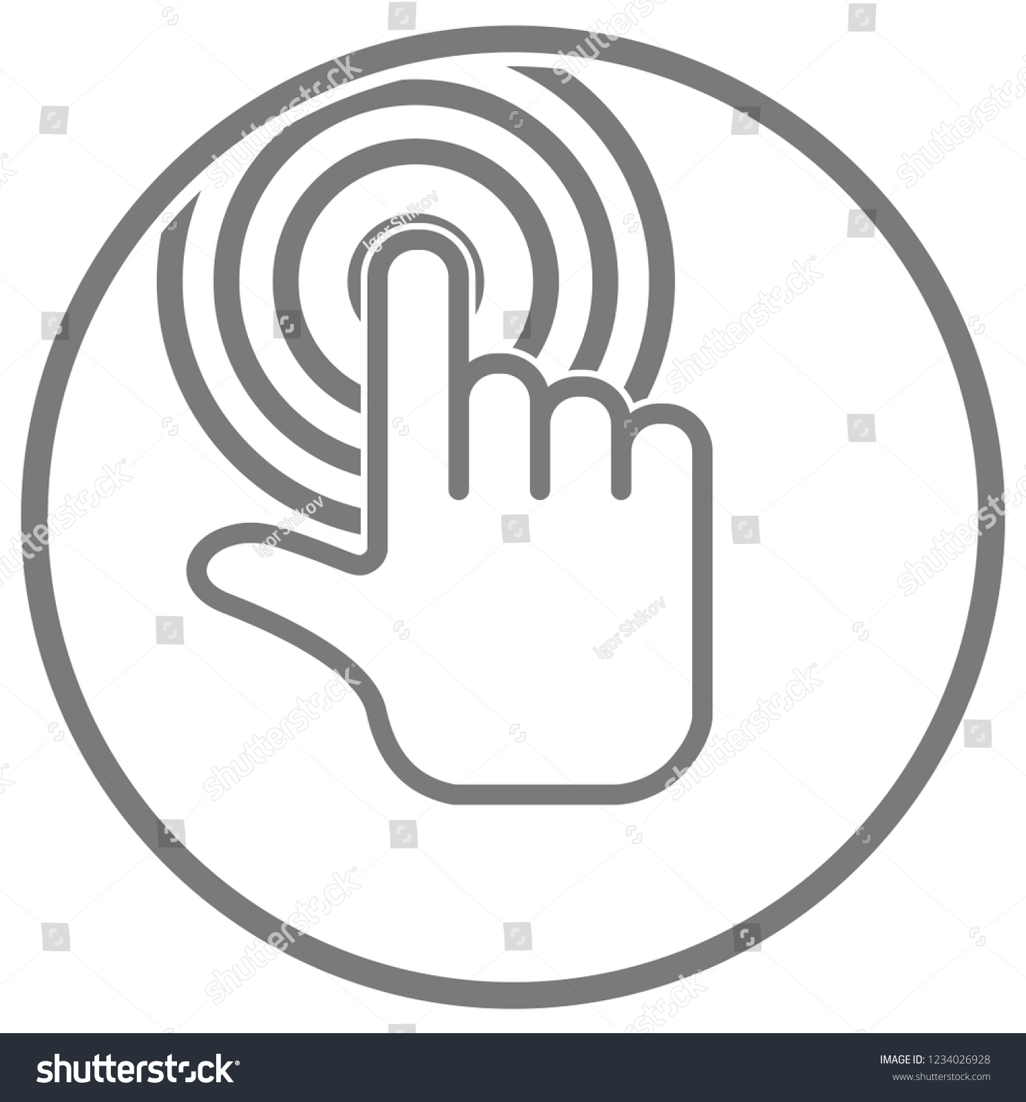 Hand Pointer Outline Icon Stock Vector (Royalty Free) 1234026928 ...