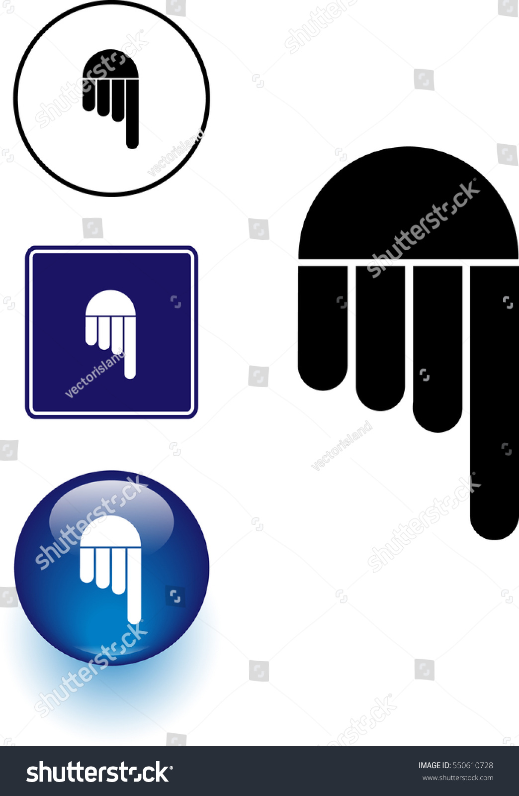Hand Pointing Down Symbol Sign Button Stock Vector (Royalty Free) 550610728