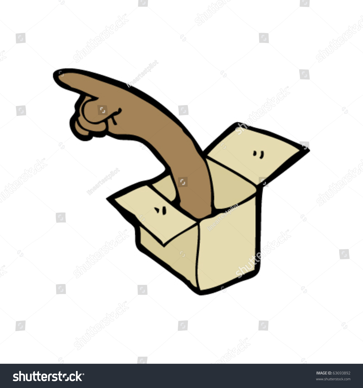 Hand Pointing Box Cartoon Stock Vector (Royalty Free) 63693892 ...