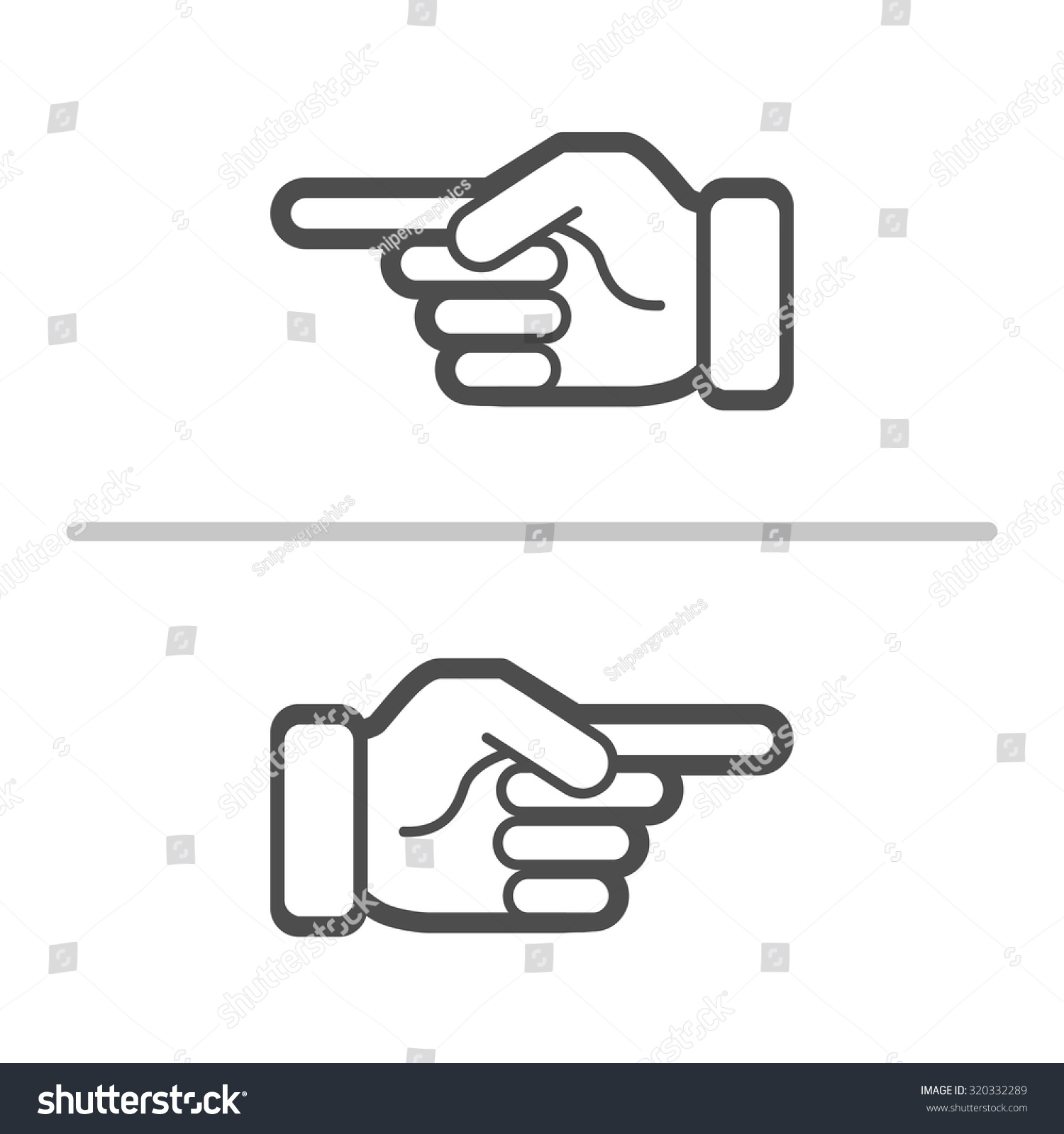 Hand Pointing Directions Stock Vector (Royalty Free) 320332289
