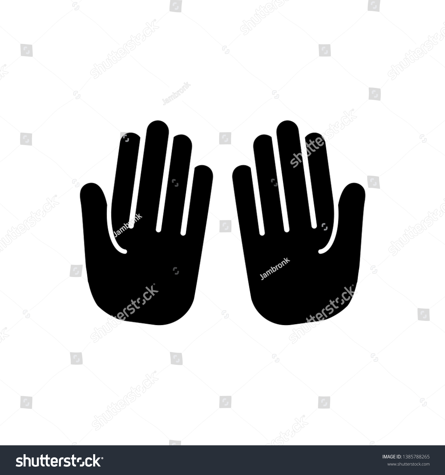 Hand Pray Icon Vector Template Stock Vector (Royalty Free) 1385788265