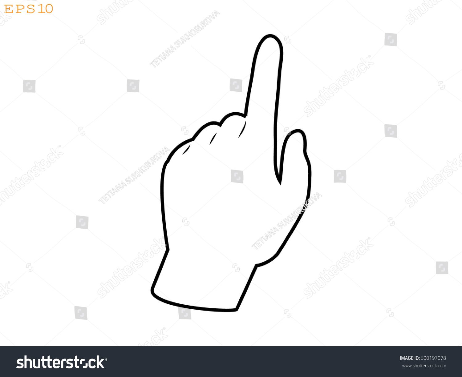 Hand Press Button Icon Vector Illustration Stock Vector (Royalty Free ...