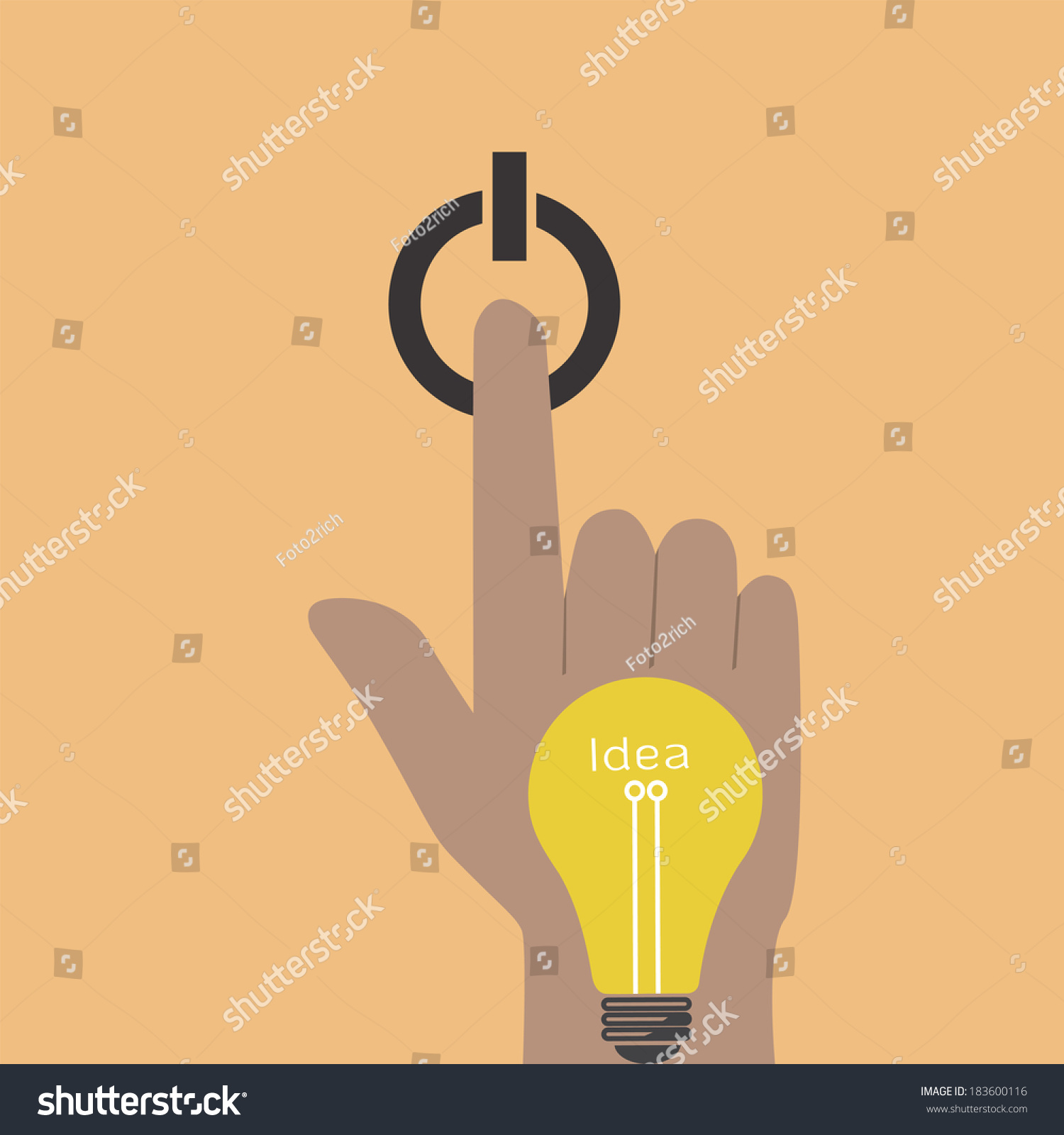 Hand Press Start Button Good Ideavector Stock Vector (Royalty Free ...
