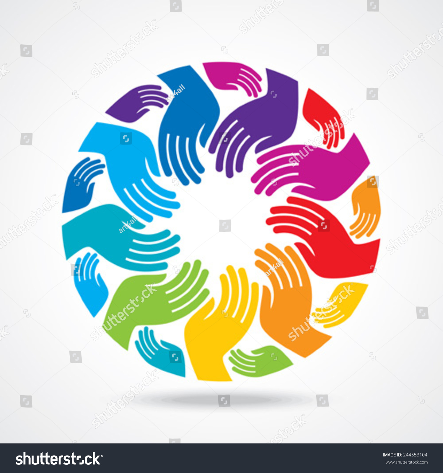 Hand Print Icon Logo Vector Illustration Stock Vector (Royalty Free ...