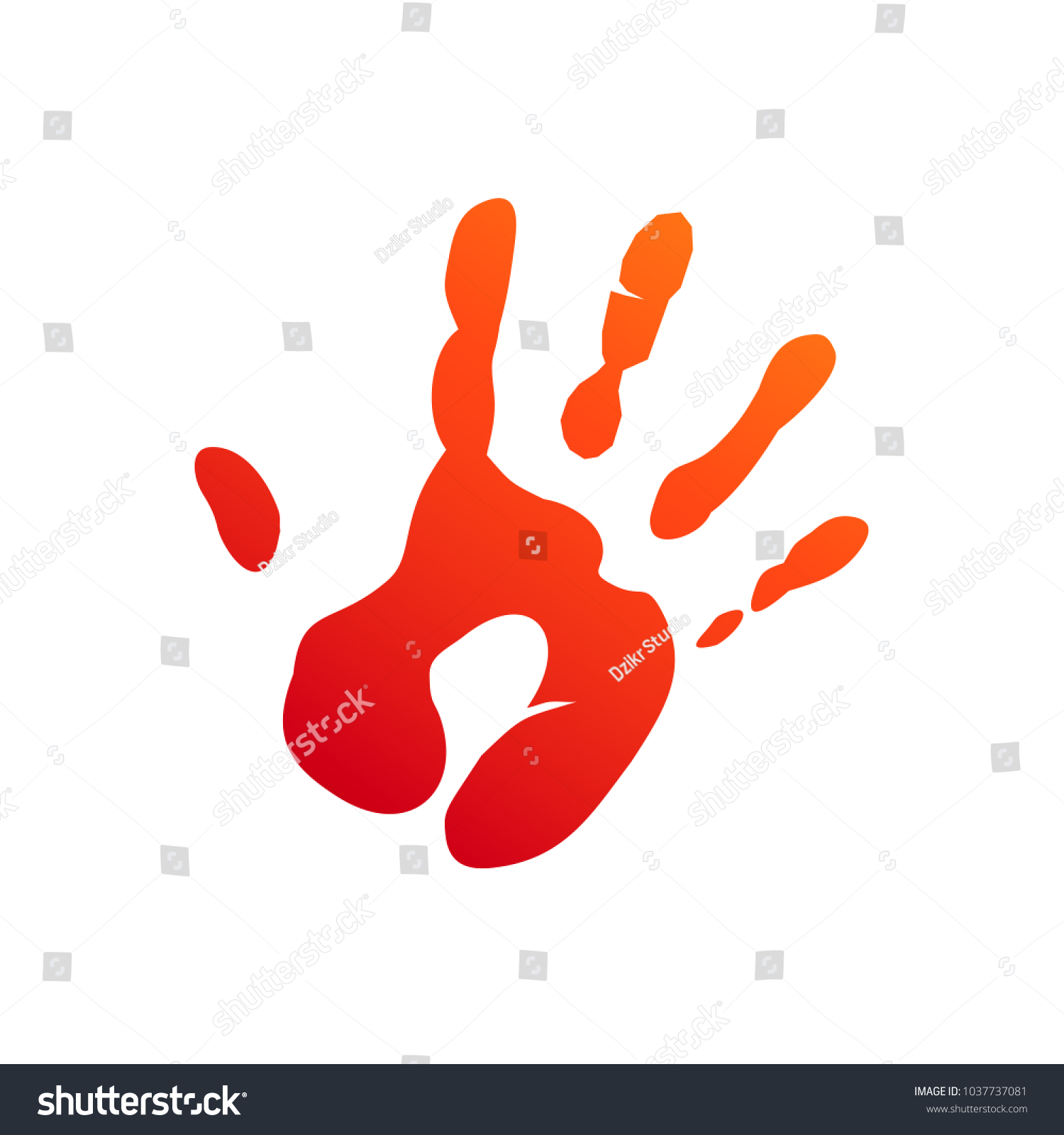 Hand Print Logo Stock Vector (Royalty Free) 1037737081 | Shutterstock