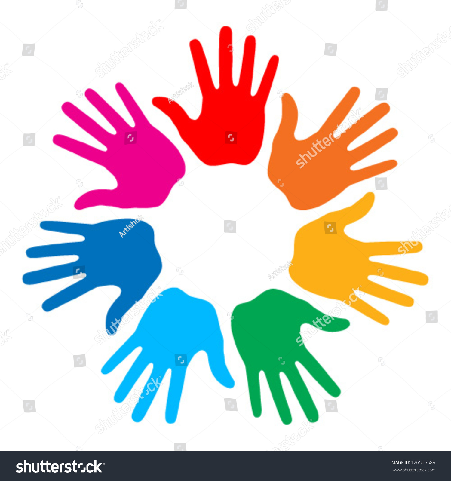 Hand Print Logo Vector Illustration: vector de stock (libre de regalías ...