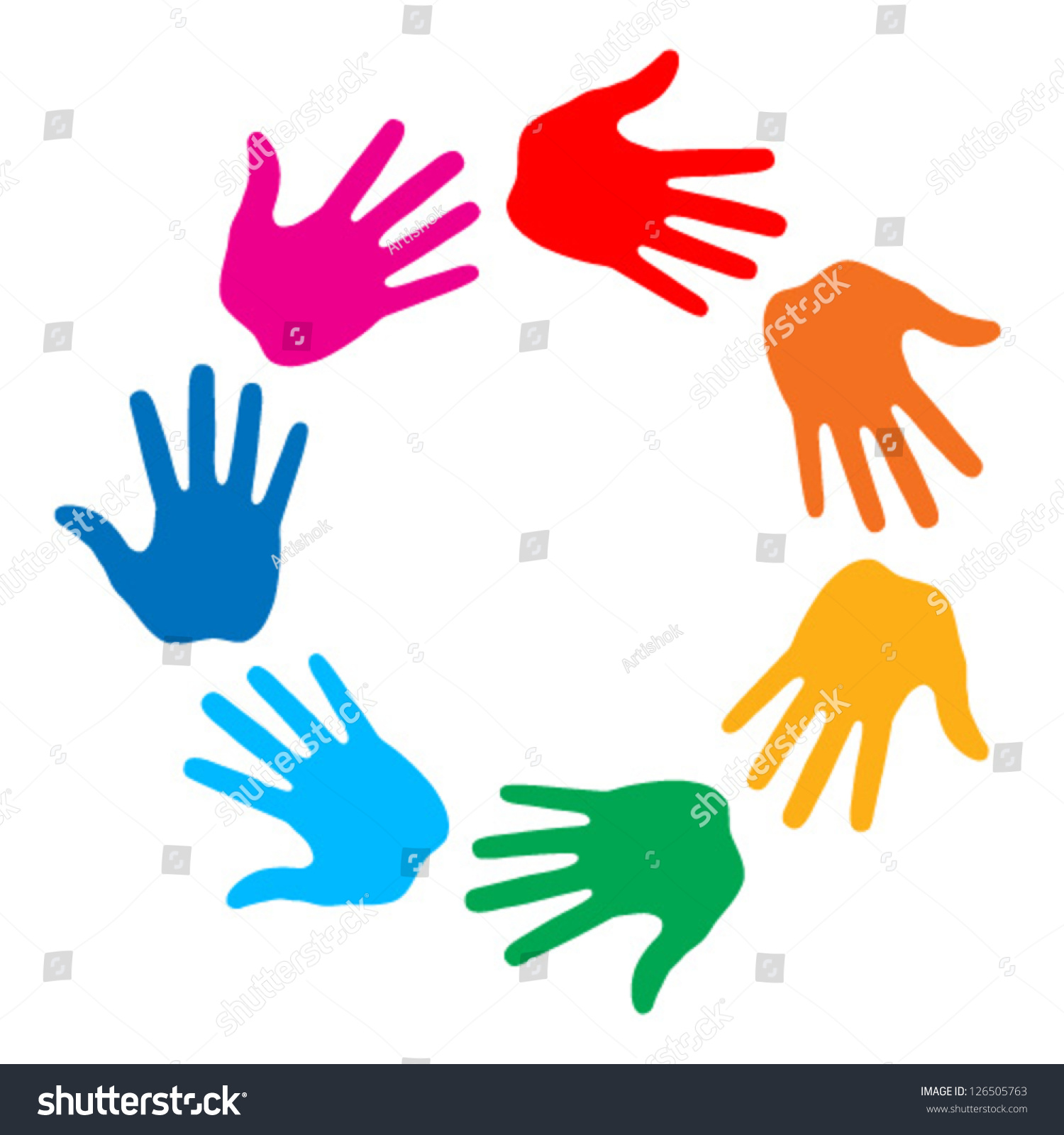 Hand Print Logo Vector Illustration Stock Vector (Royalty Free) 126505763