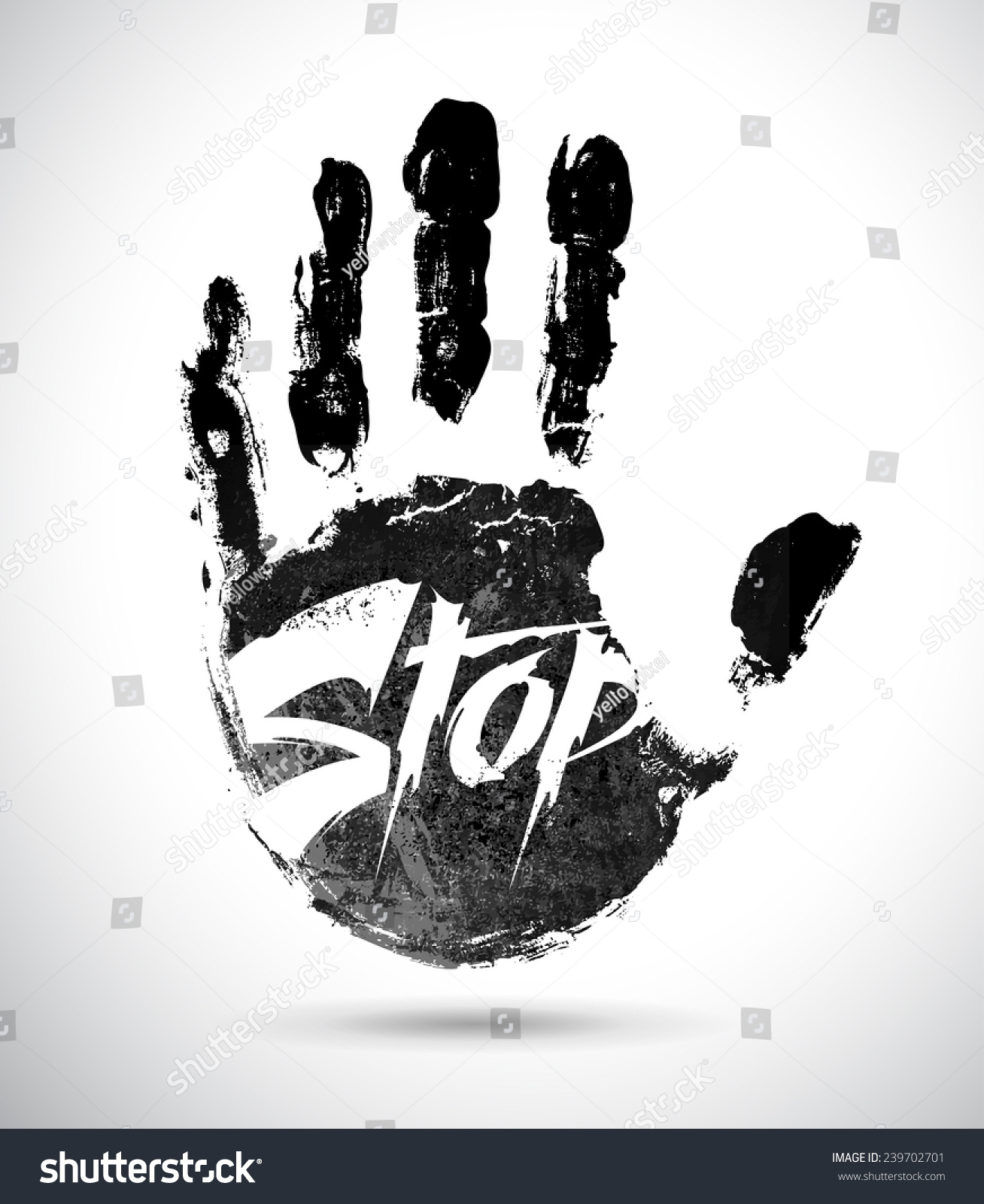 Hand Print Stop Symbol Stock Vector (Royalty Free) 239702701