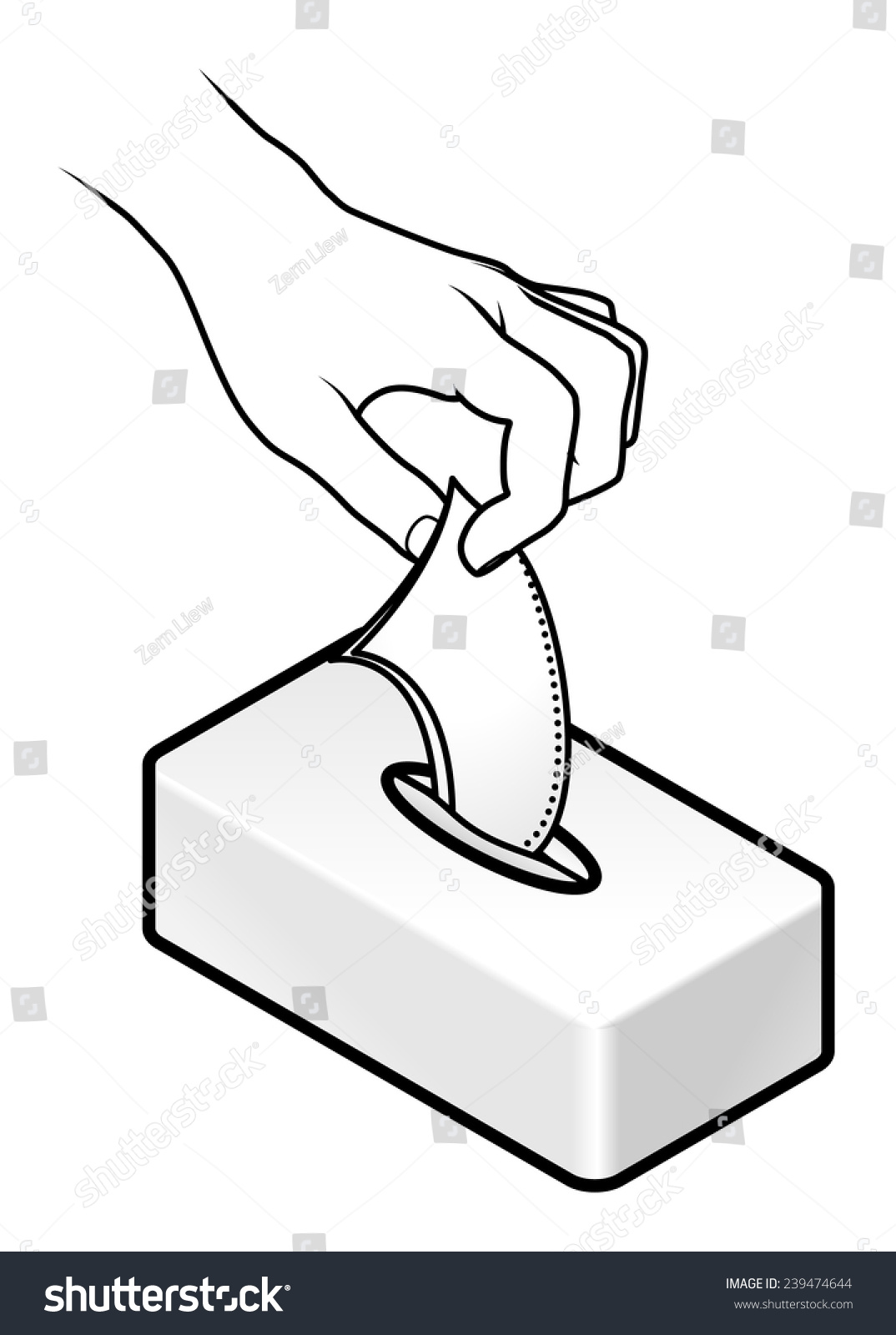 Hand Pulling Tissue White Tissue Box Stock Vector 239474644 - Shutterstock