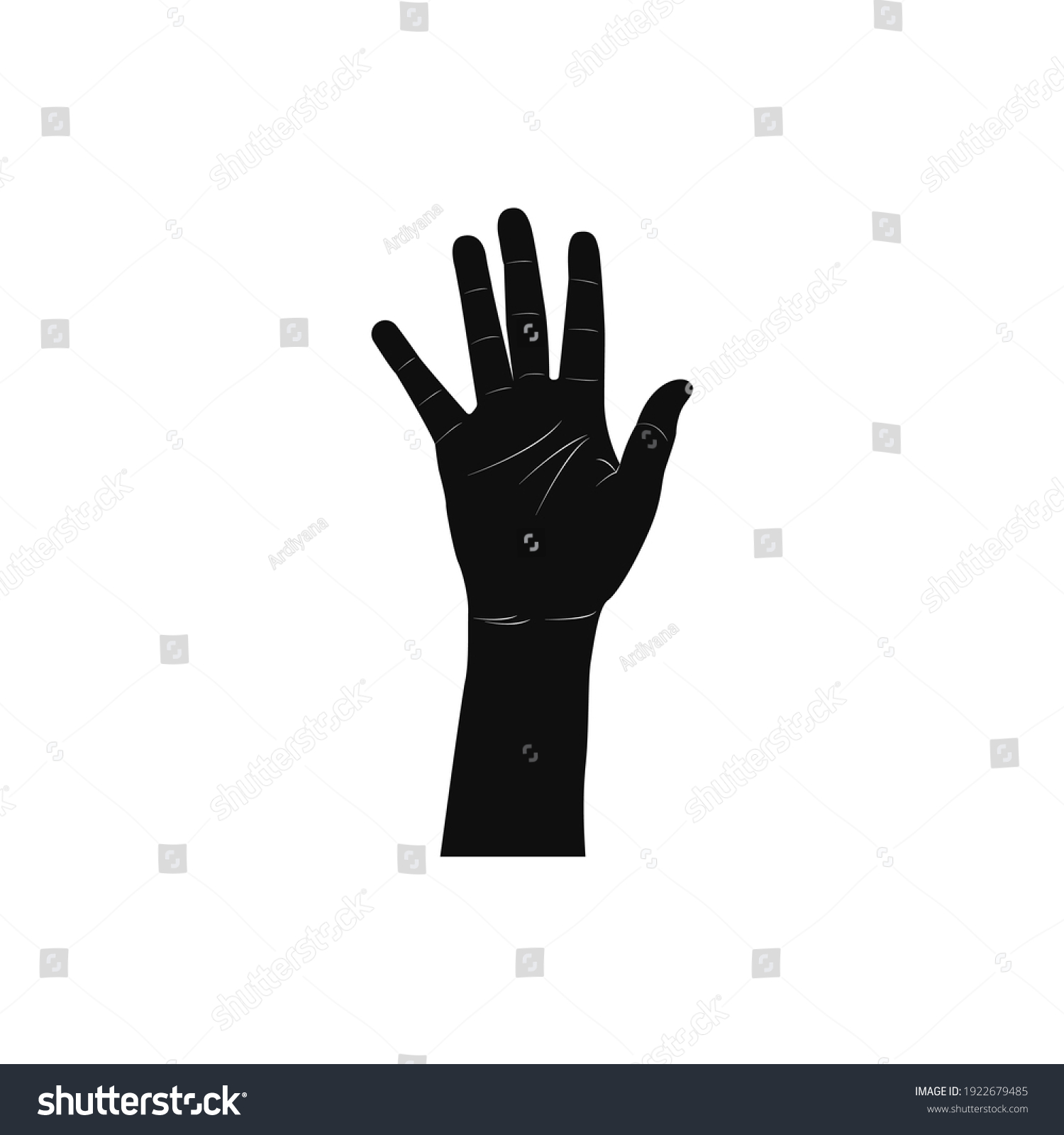 Hand Raised Vector Graphics Stock Vector (Royalty Free) 1922679485