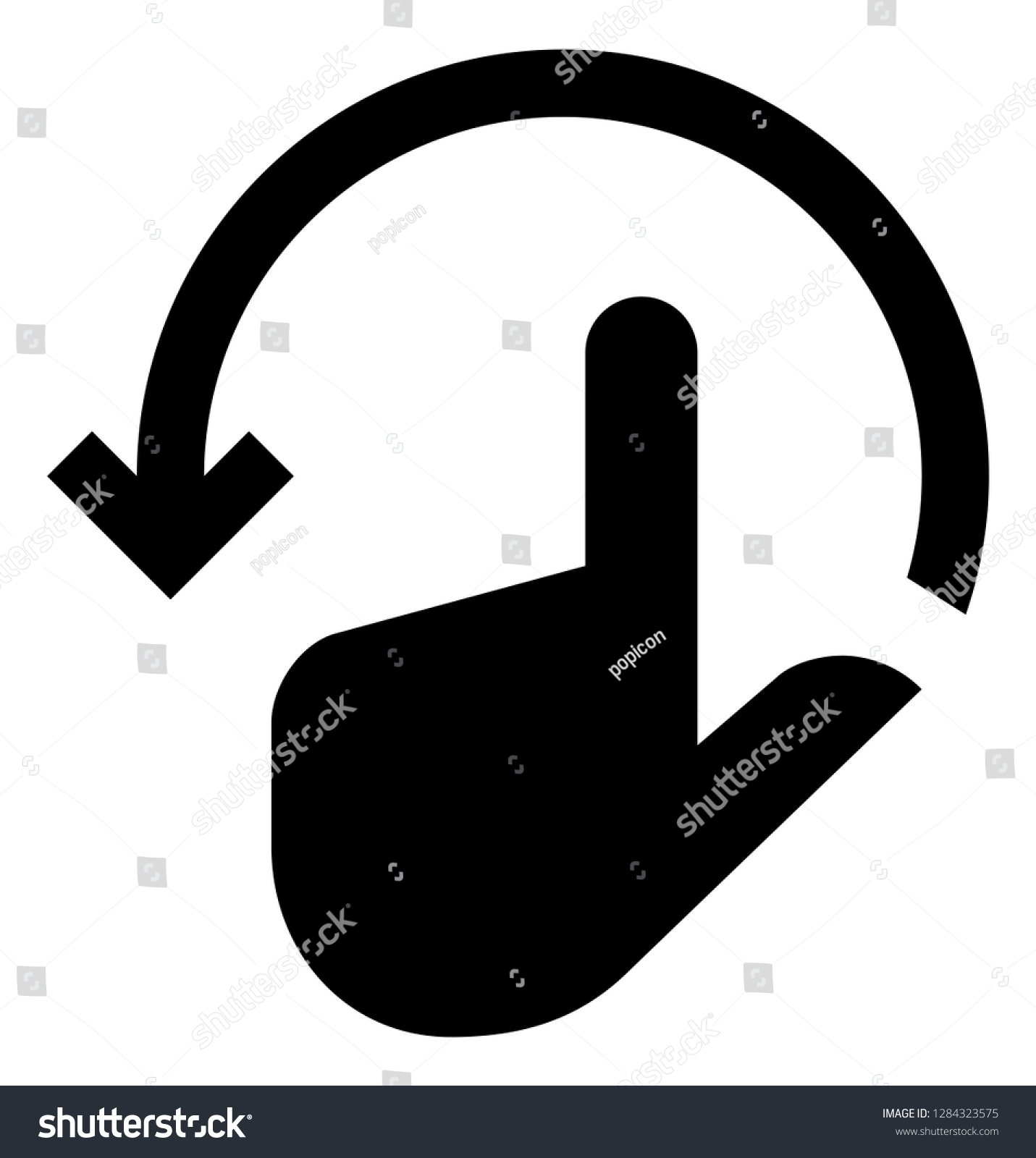 Hand Rotate Counter Clockwise Vector Icon Stock Vector (Royalty Free ...