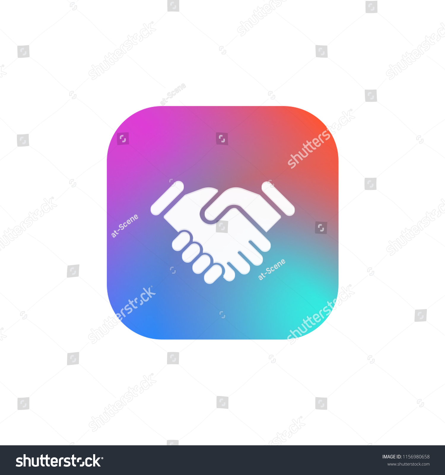 Handshake App Icon: vector de stock (libre de regalías) 1156980658