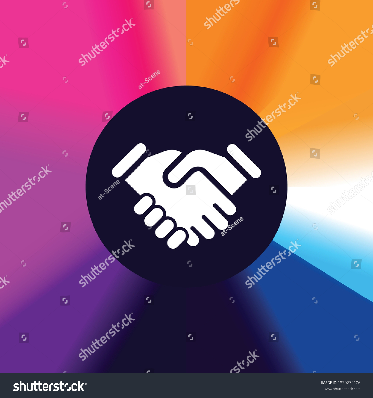 Handshake App Icon Button Stock Vector (Royalty Free) 1870272106 ...