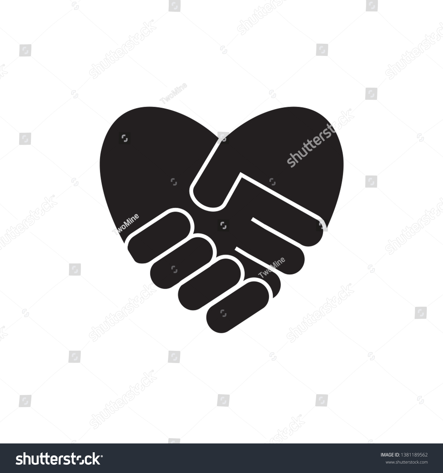 Hand Shake Icon Design Template Stock Vector (Royalty Free) 1381189562 ...