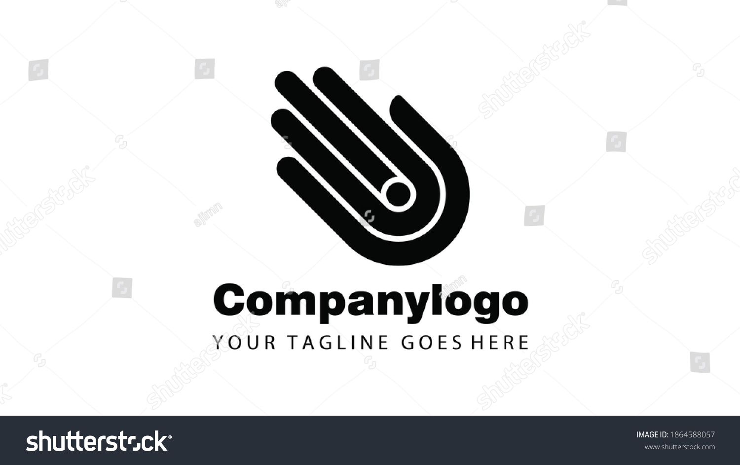 Hand Shape Round Logo Design Stock Vector (Royalty Free) 1864588057 ...