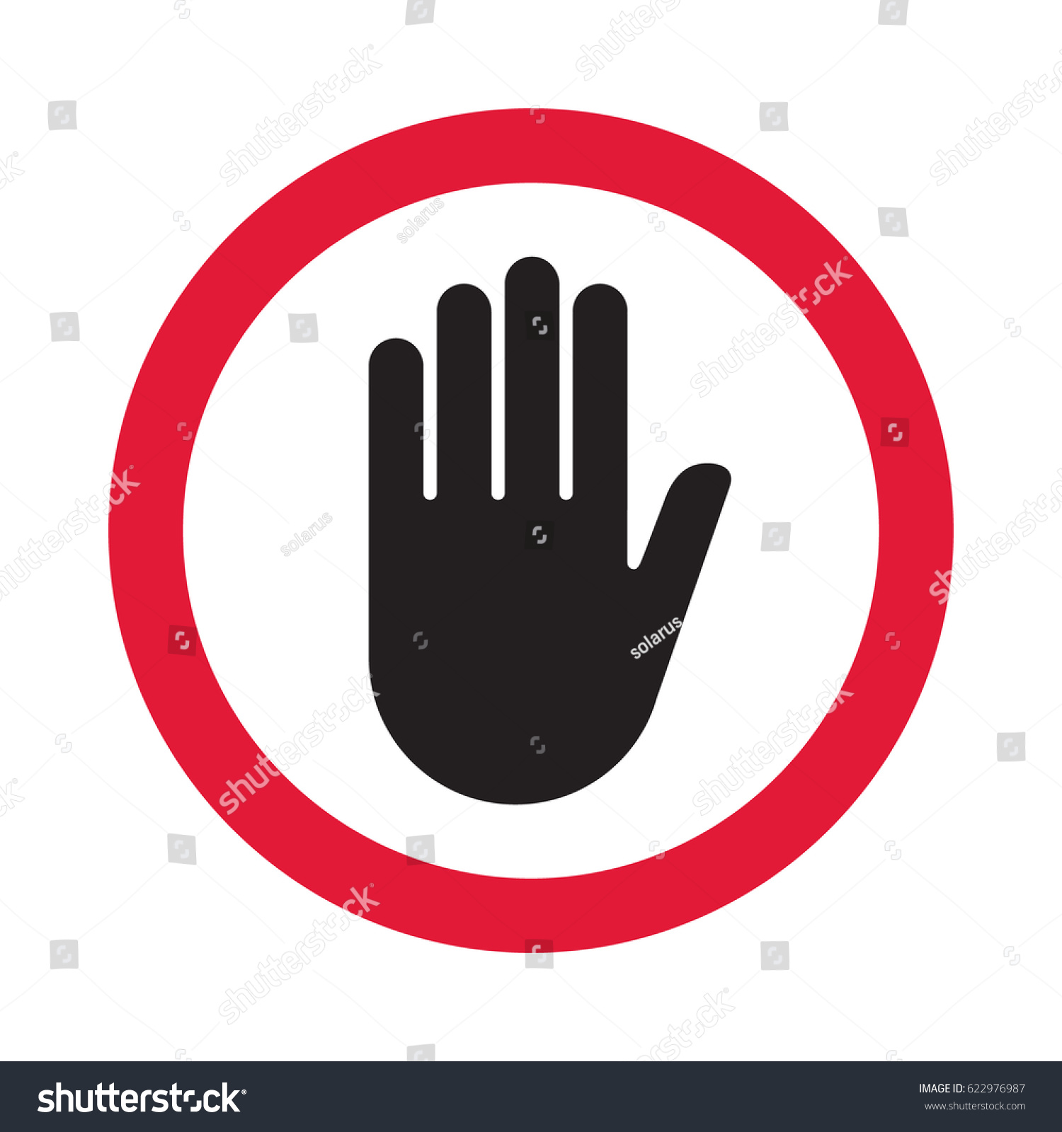 Hand Sign Push Vector Illustration: vector de stock (libre de regalías ...